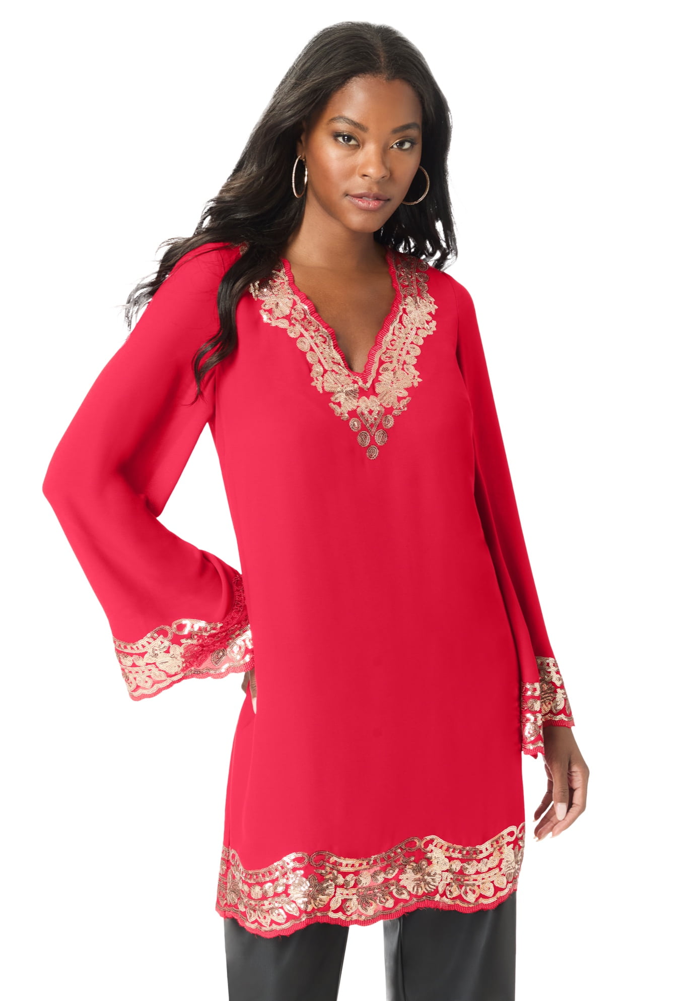 Roaman's Women's Plus Size Sequin Tunic - Walmart.com