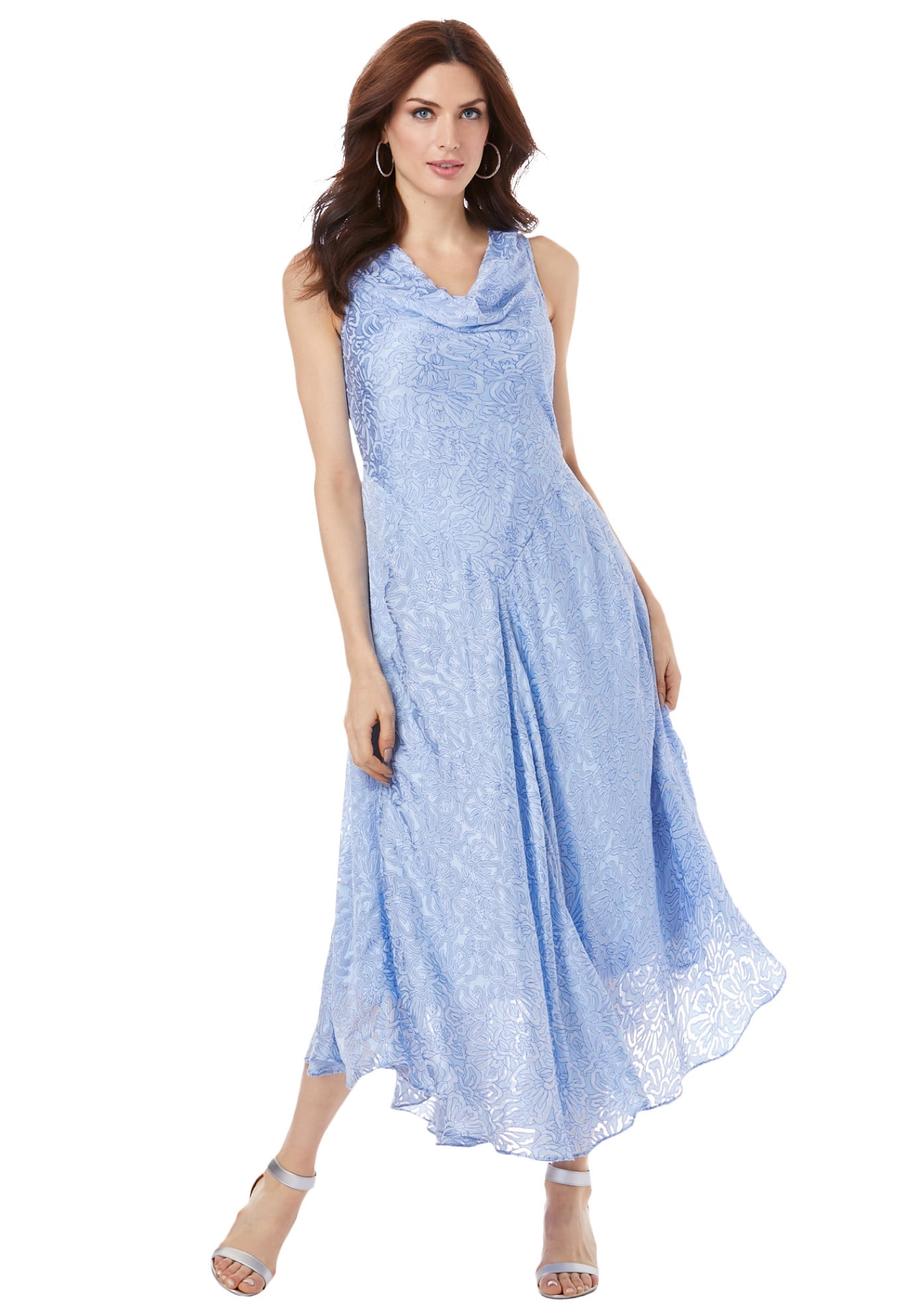 Roaman's Women's Plus Size Sleeveless Burnout Gown - Walmart.com