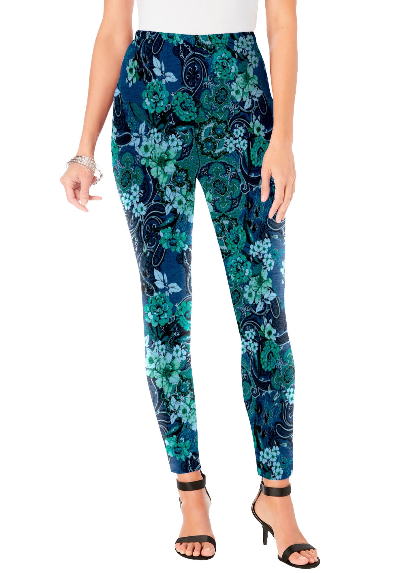 Roaman's Women's Plus Size Tall Ankle Length Essential Stretch Legging ...
