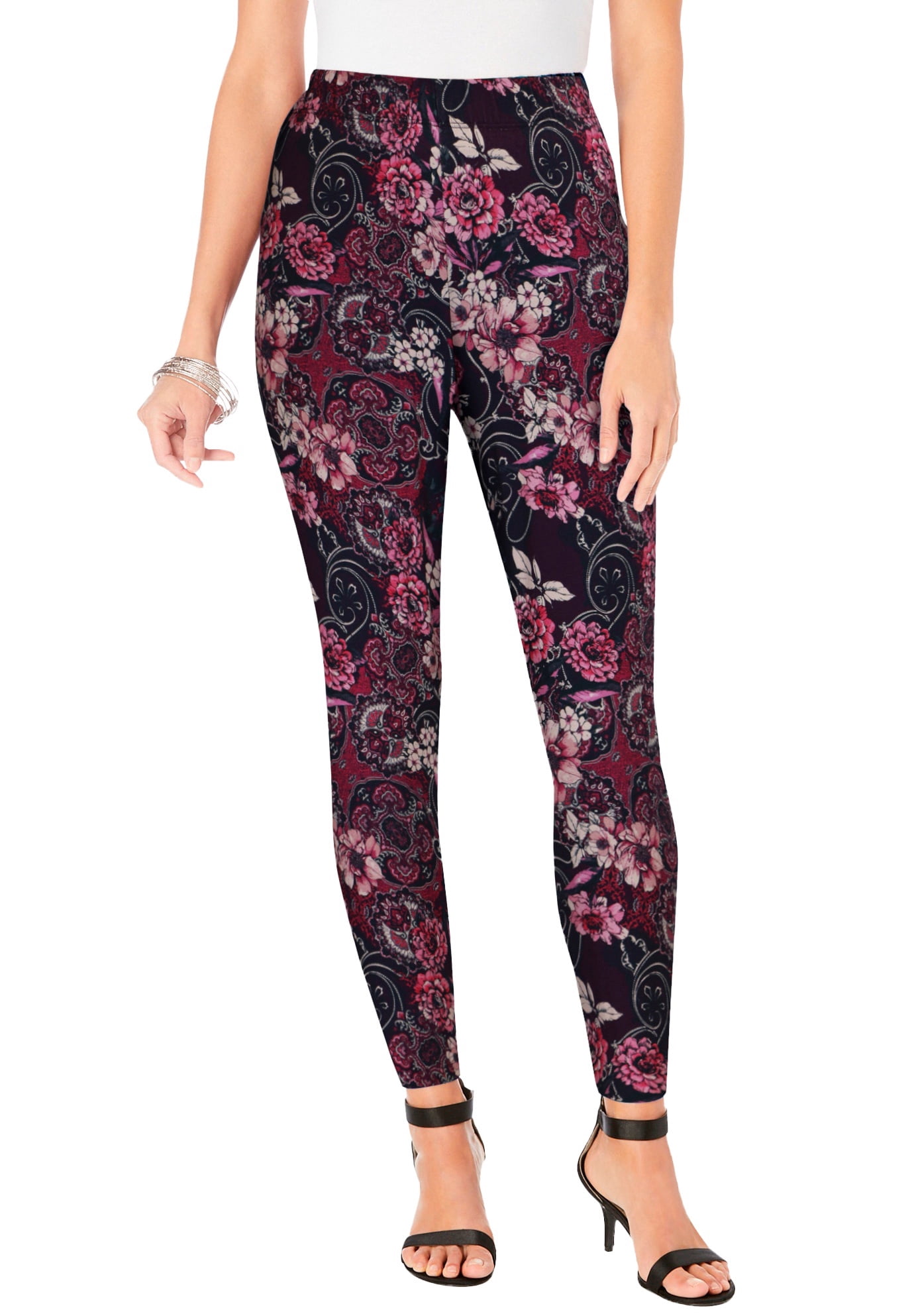 Roaman's Women's Plus Size Tall Ankle Length Essential Stretch Legging ...