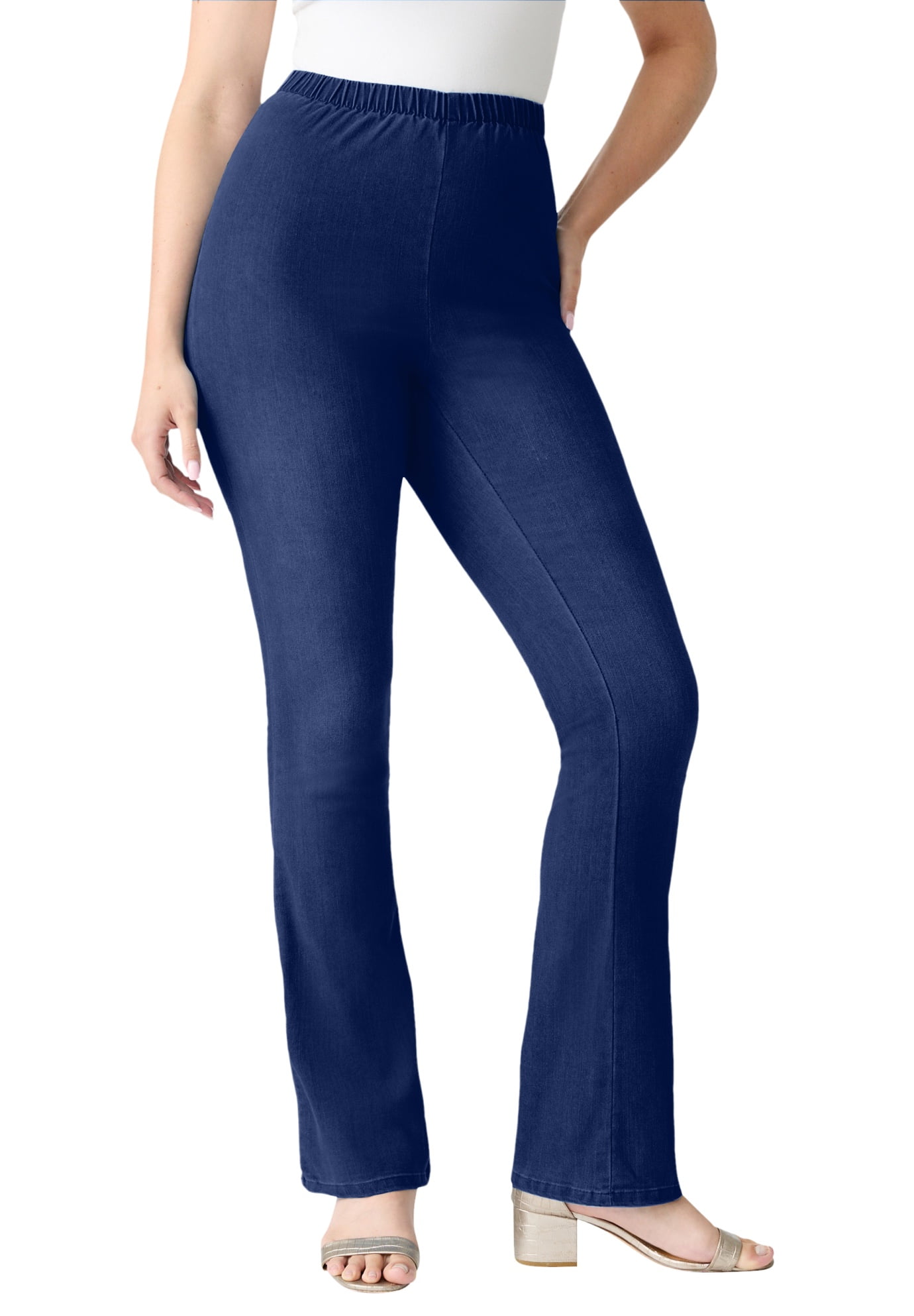 Roaman's Women's Plus Size Tall Comfort Stretch Bootcut Jean - Walmart.com