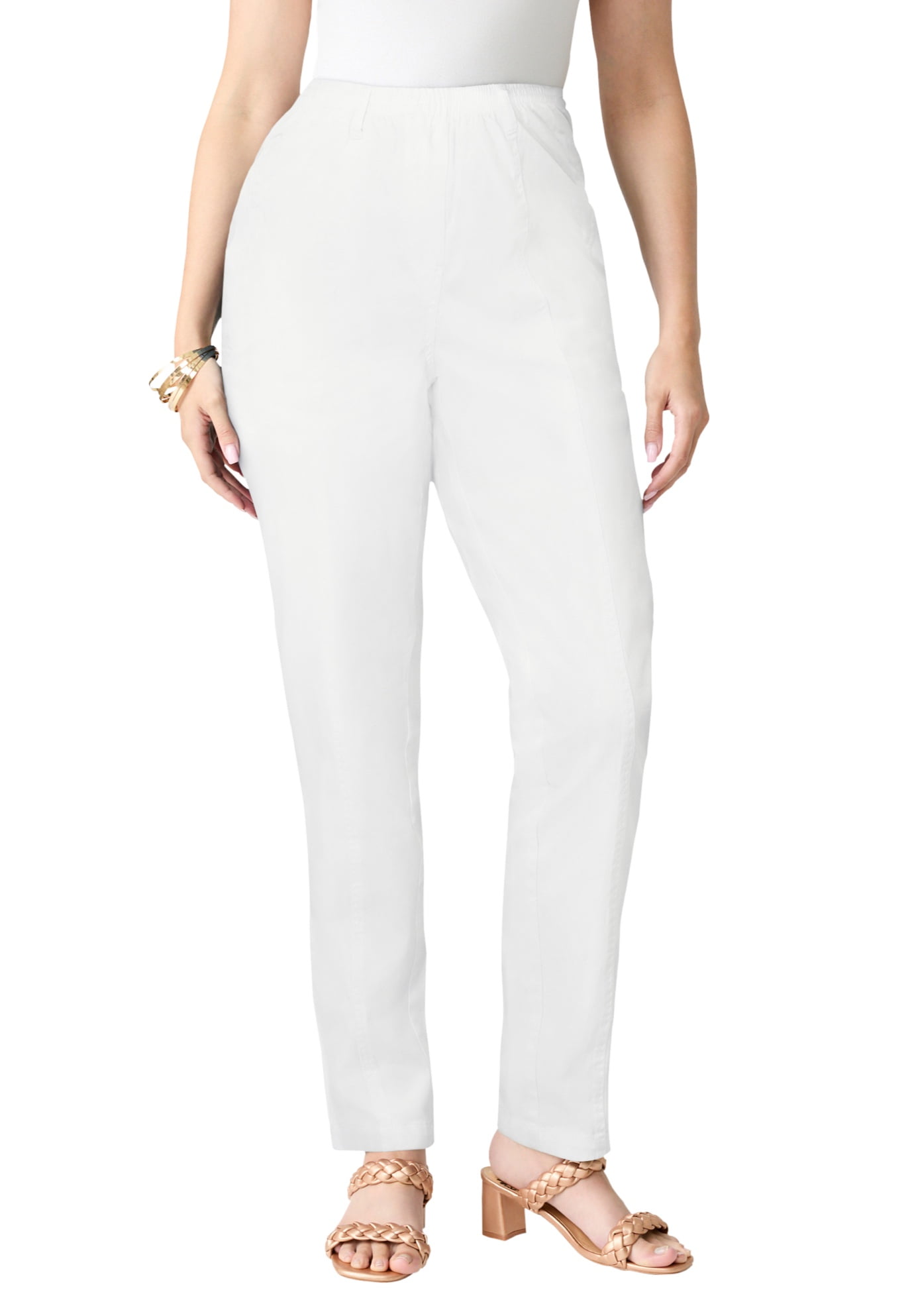 Roaman's Women's Plus Size Tall Plus Size Easy-Wear Straight Leg Jean ...