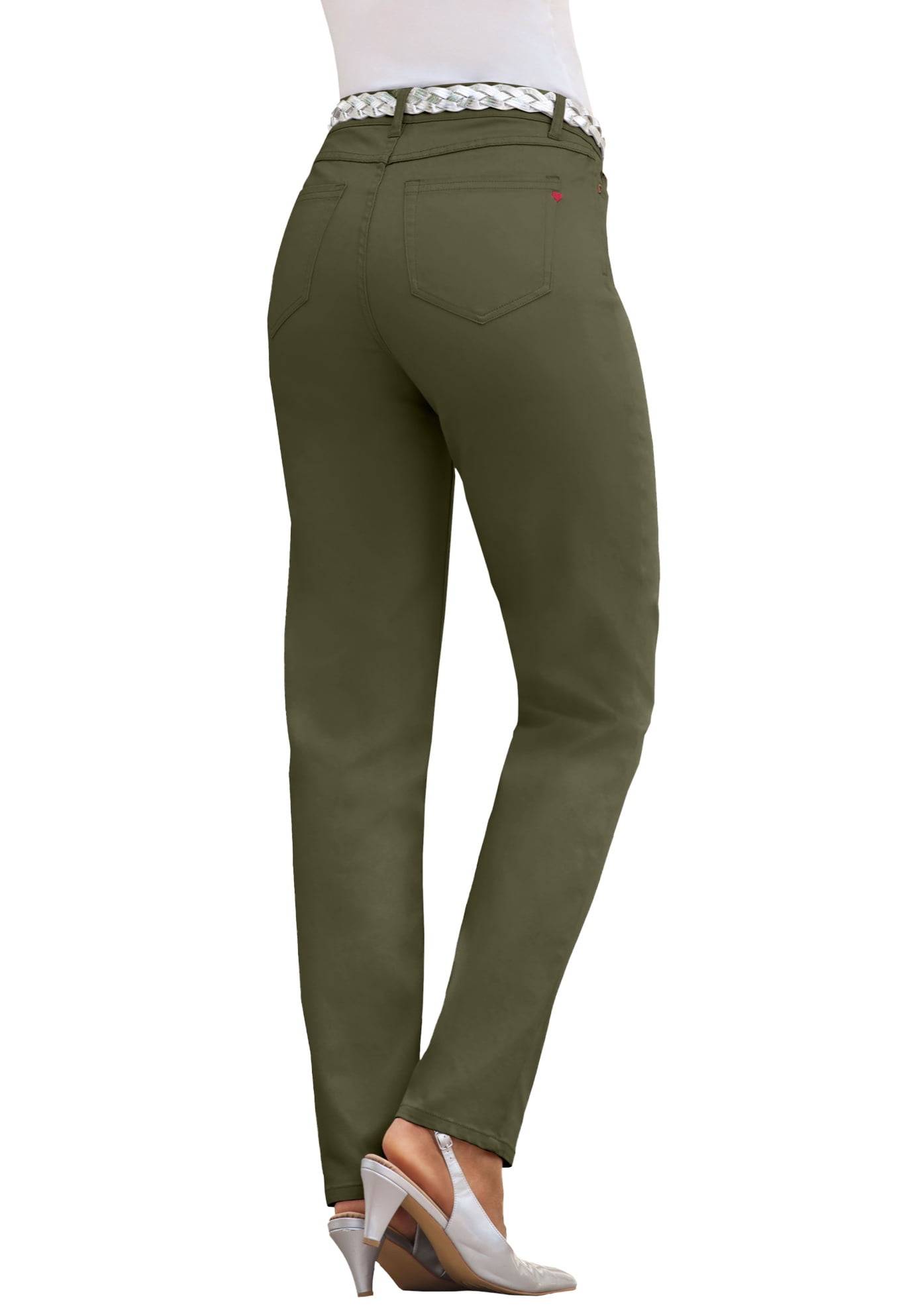 Roaman's Women's Plus Size Tall Invisible Stretch Iconic Straight-Leg ...