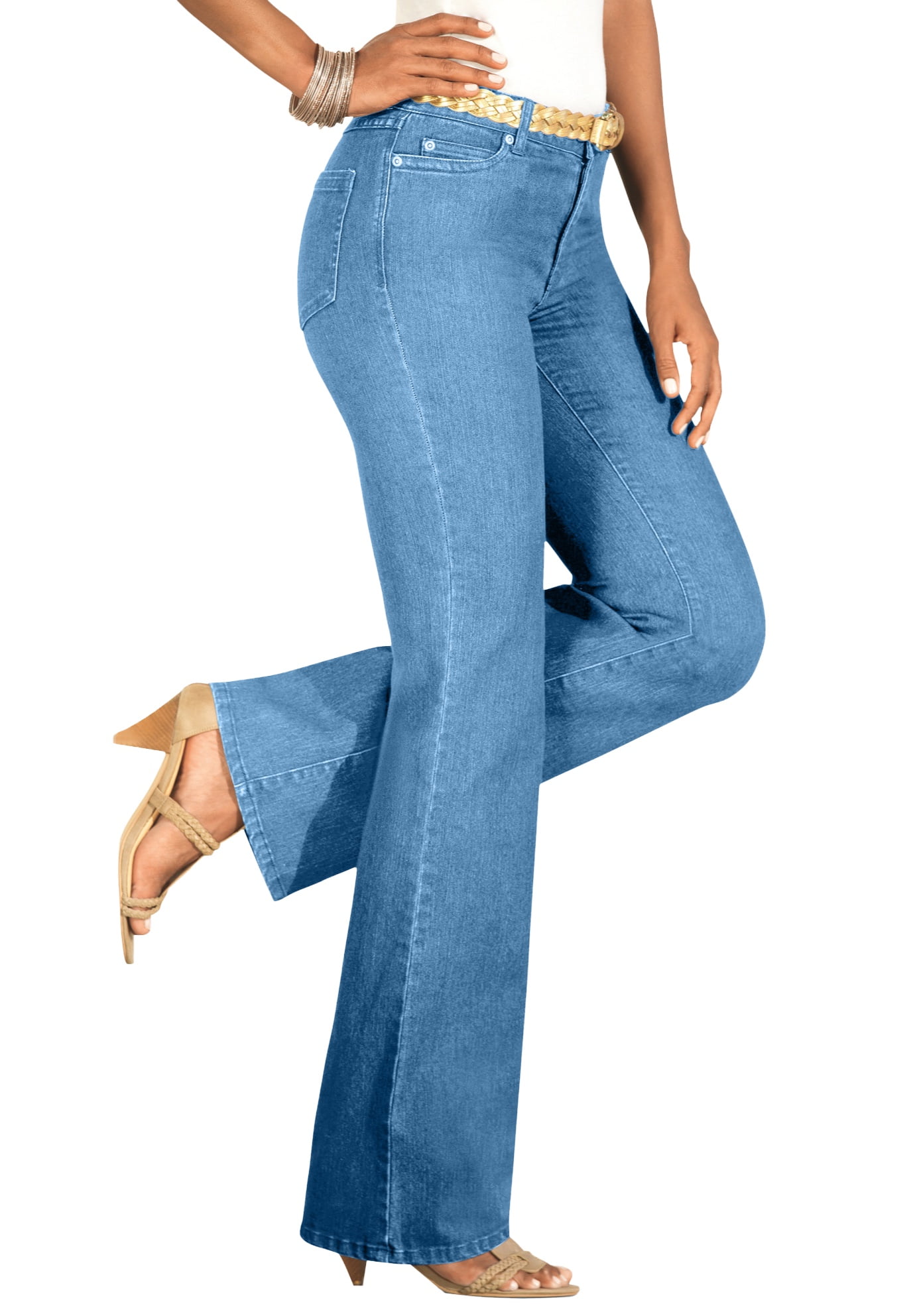 Roaman's Women's Plus Size Tall Classic Stretch Bootcut Jean - Walmart.com