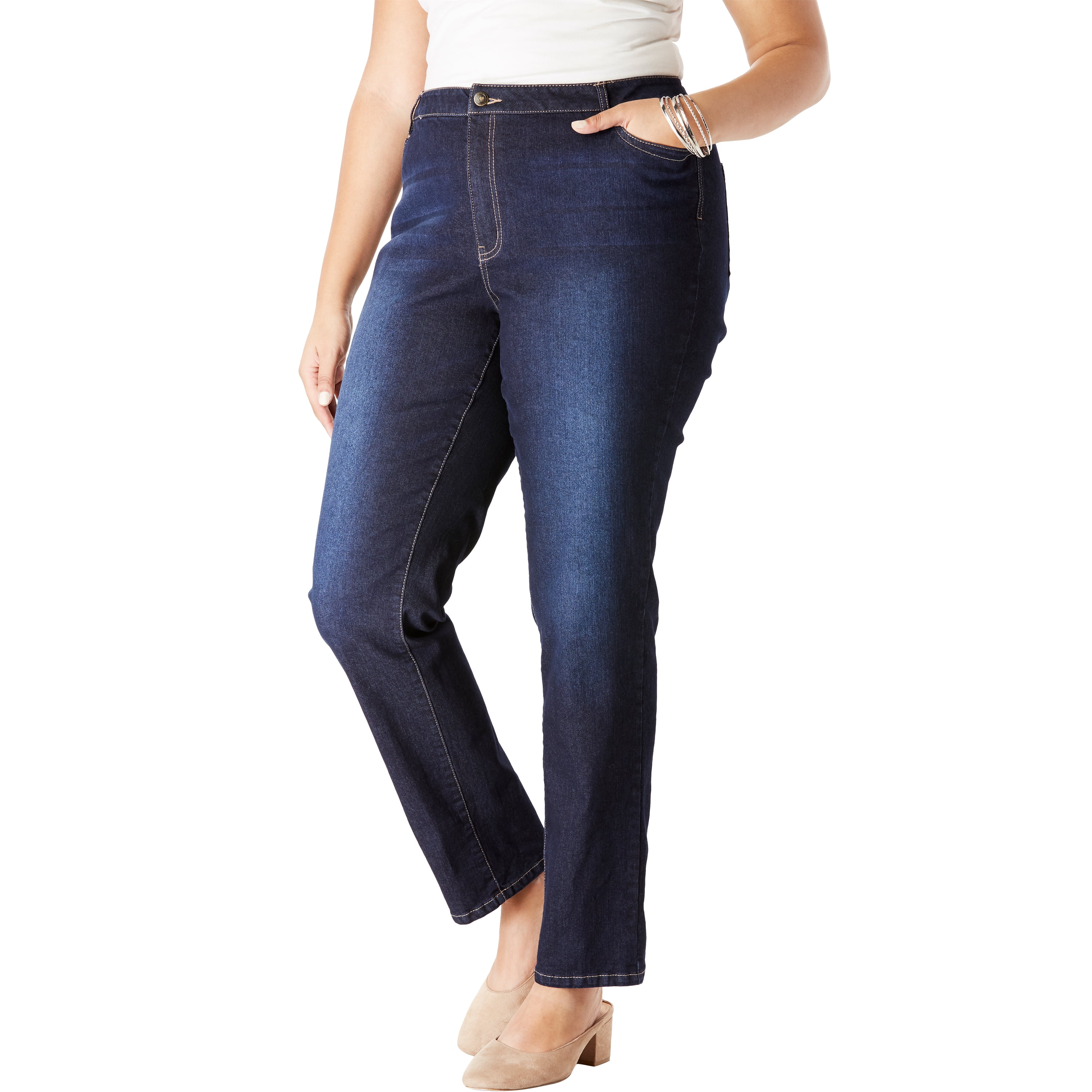 Roaman's Women's Plus Size Tall Plus Size 24/7 Stretch Straight Leg ...