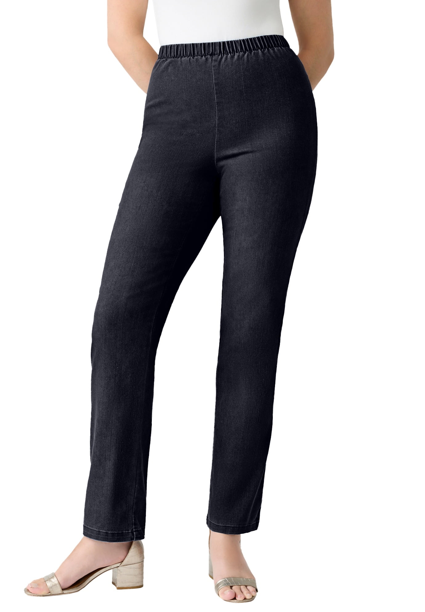 Roaman's Women's Plus Size Tall Comfort Stretch Straight Leg Jean ...