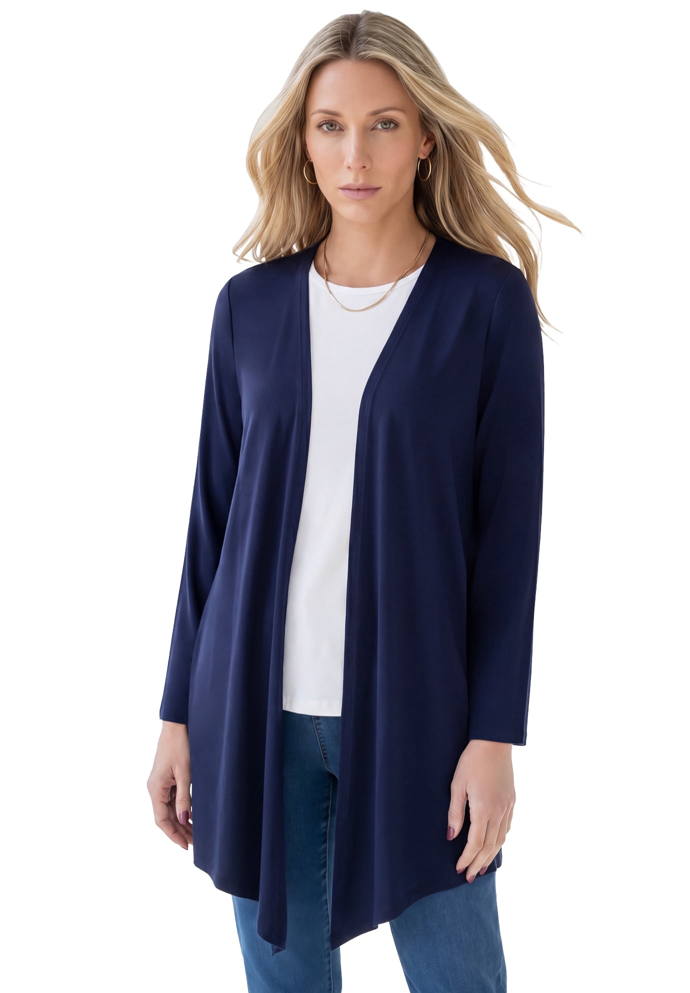 Roaman's Women's Plus Size Ultra Drape Cardigan - Walmart.com