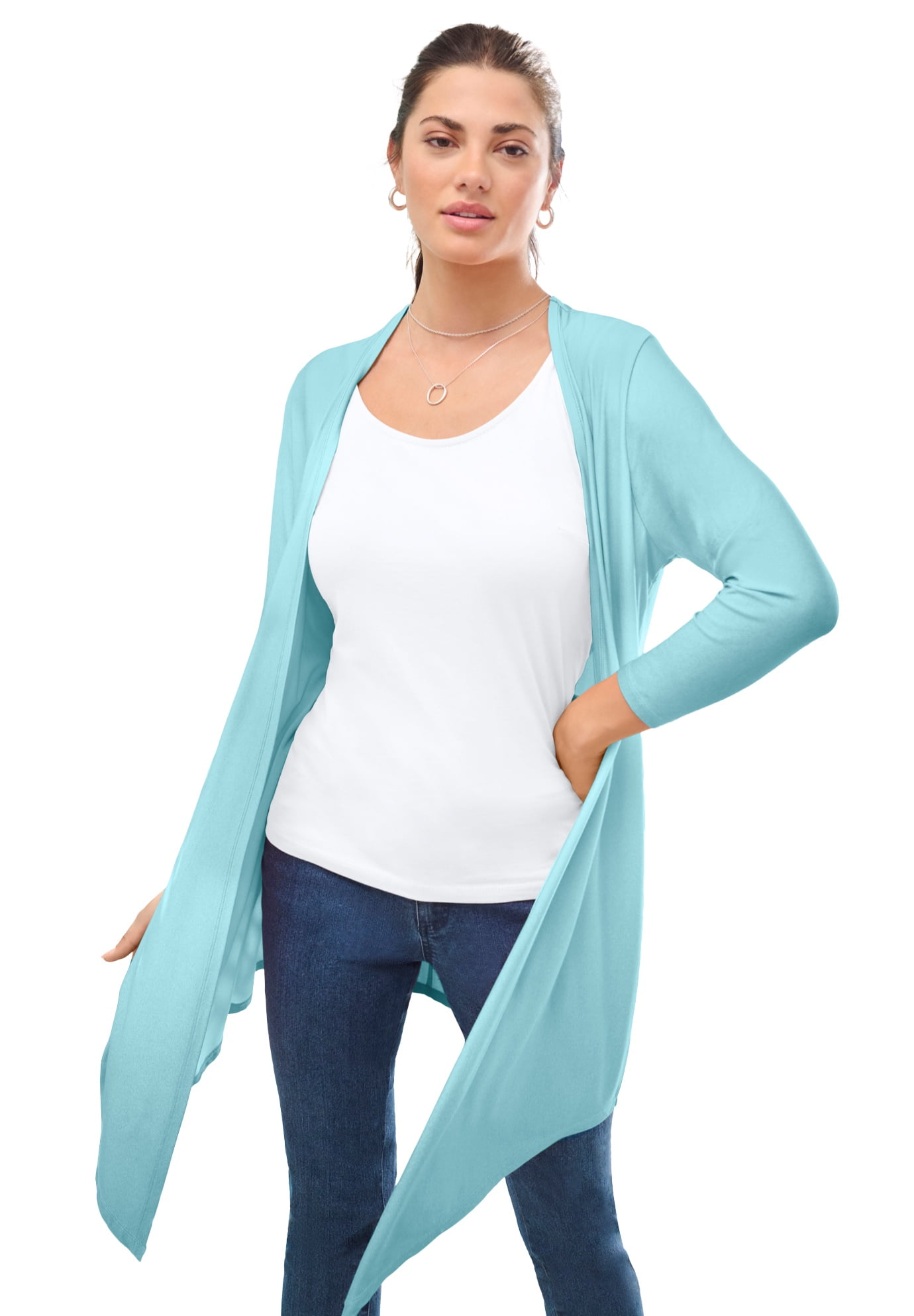 Roaman's Women's Plus Size Ultra Drape Cardigan - Walmart.com