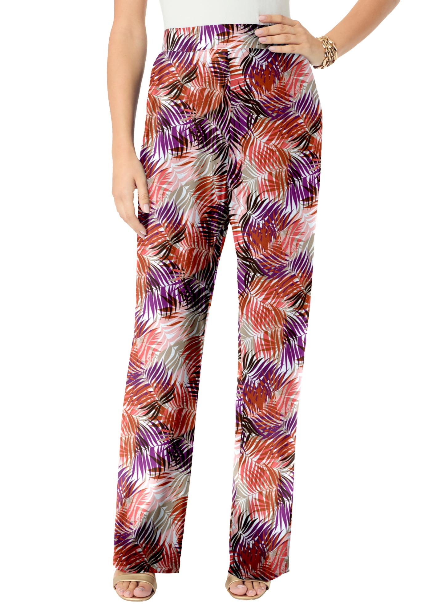 Roaman's Women's Plus Size Ultra Drape Pull-On Pant - Walmart.com