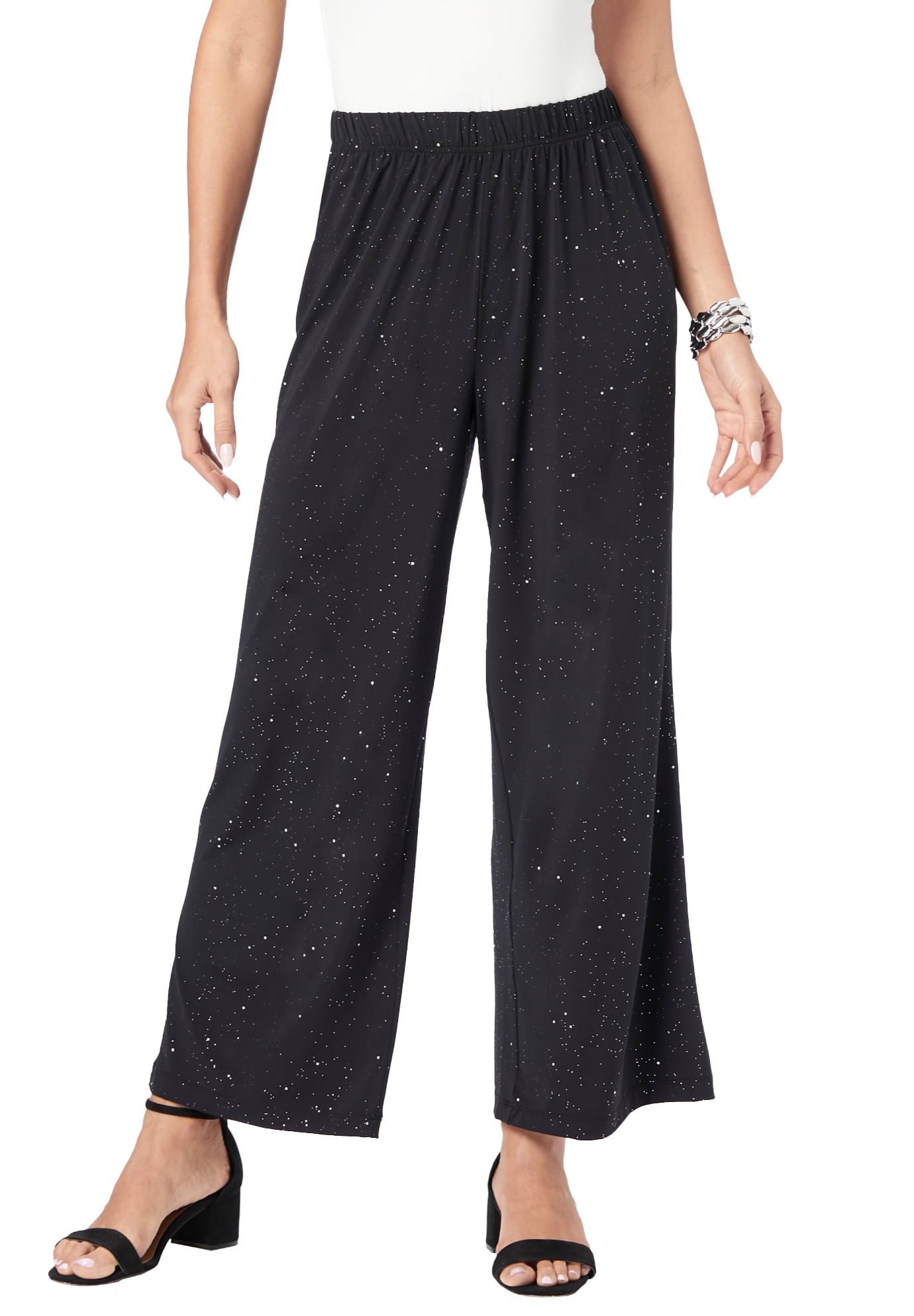 Roaman's Women's Plus Size Ultrasmooth Fabric Wide-Leg Pant Stretch ...