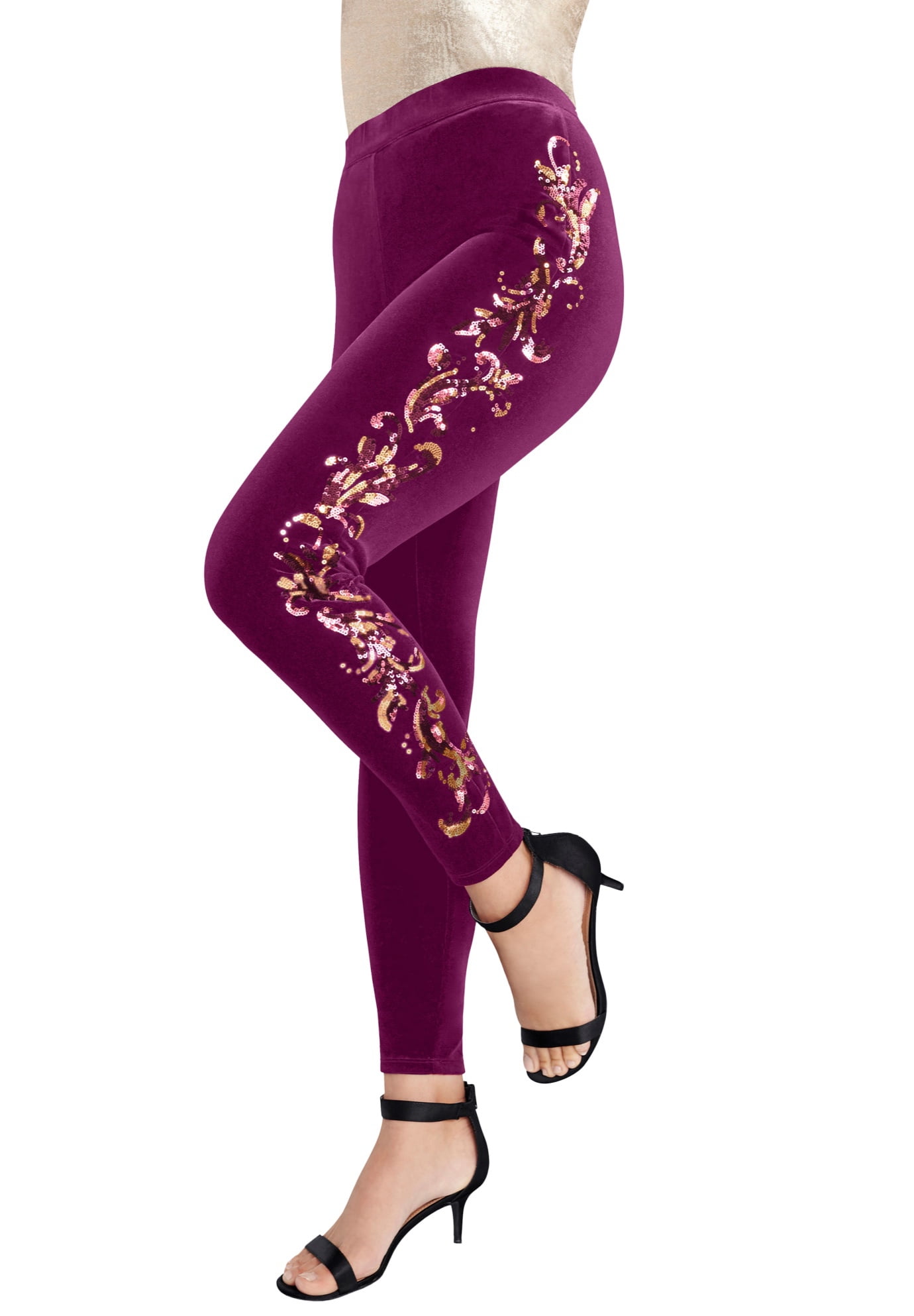 Roaman's Women's Plus Size Velour Legging - Walmart.com