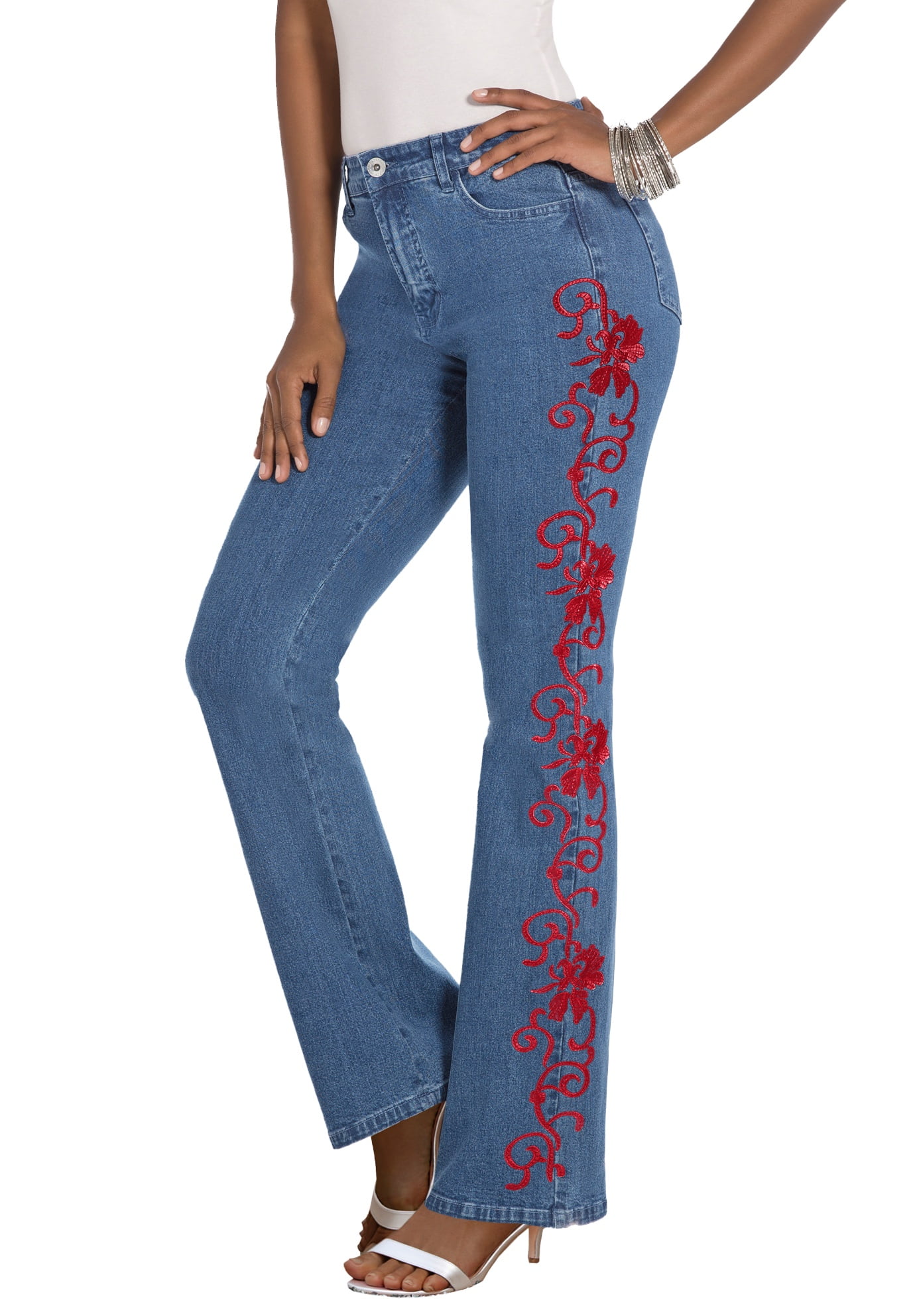 Roaman's Women's Plus Size Whitney Jean With Invisible Stretch ...