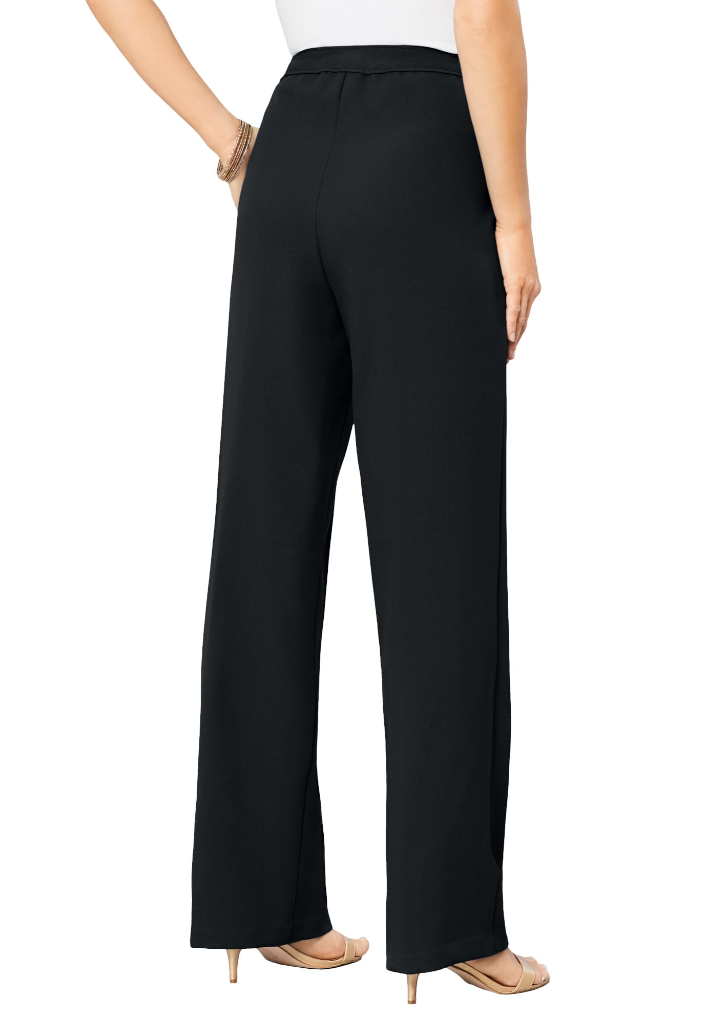 Roaman's Women's Plus Size Wide Leg Bend Over Pant - Walmart.com