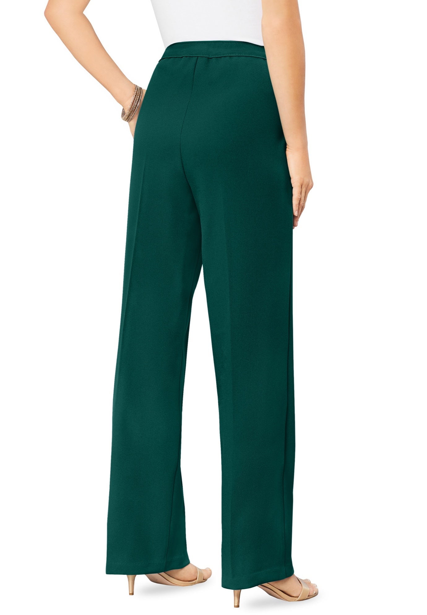 Roaman's Women's Plus Size Wide Leg Bend Over Pant - Walmart.com