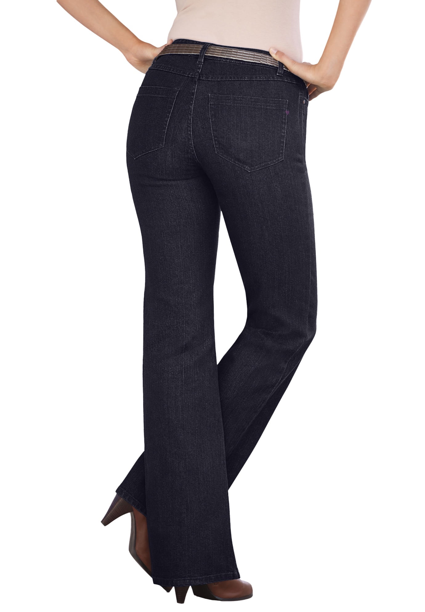 Roamans Women's Plus Size Petite Bootcut Jean With Invisible Stretch ...