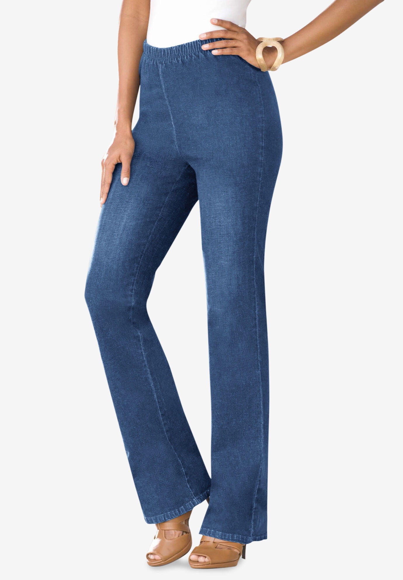 Roamans Womens Plus Size Tall Bootcut Comfort Stretch Jean Jean