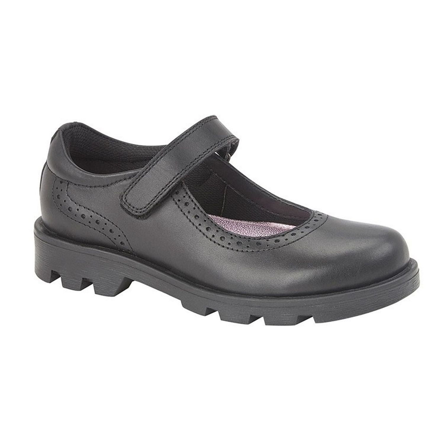 Roamers Girls Leather Touch Fastening Bar Shoe - Walmart.com