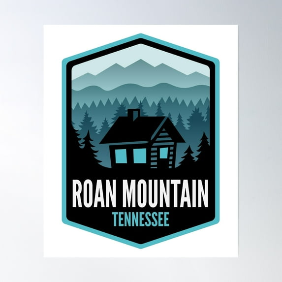 Roan Mountain Tennessee Mountain Town Cabin Poster Wall Art, Modern ...