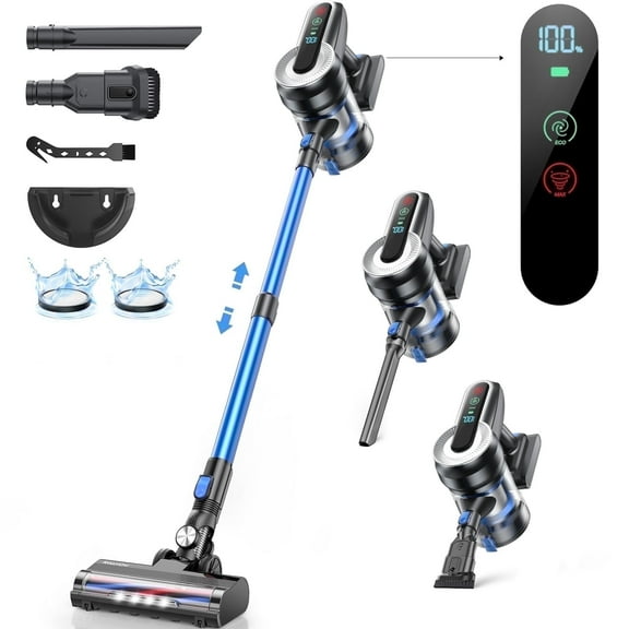 70Kpa Cordless Stick Vacuum Cleaner, 45Min Runtime Anti-Tangle, 50.72oz ...