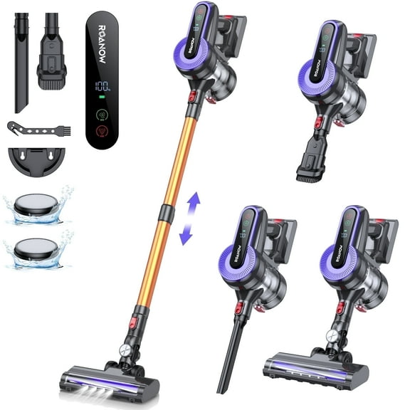 250W 25KPa Suction Cordless Vacuum Cleaner, 6-in-1 Lightweight Stick ...