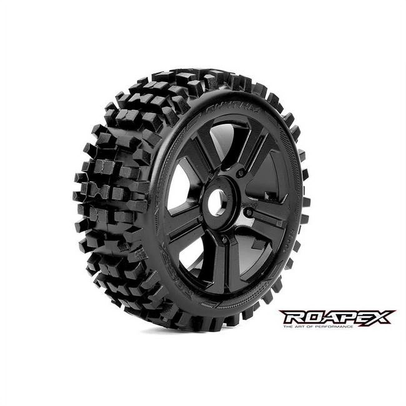 Roapex R/C R5002-B Rhythm 1/8 Buggy Tire Black Wheel Wih 17mm Hex ...