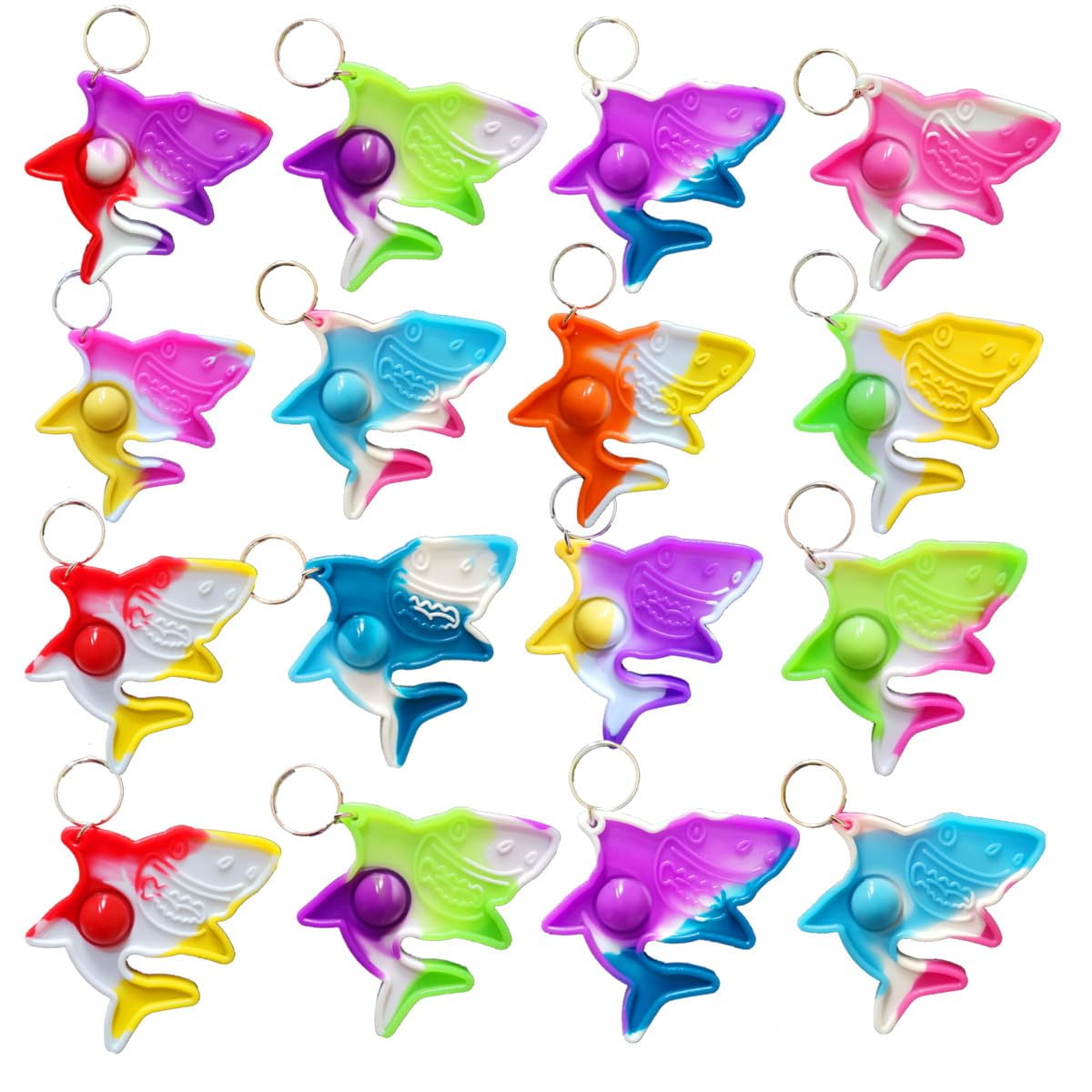 Roaqua 100 Packs Bulk Backpack Mini BSL1 pop Fidget Keychain，Summer ...