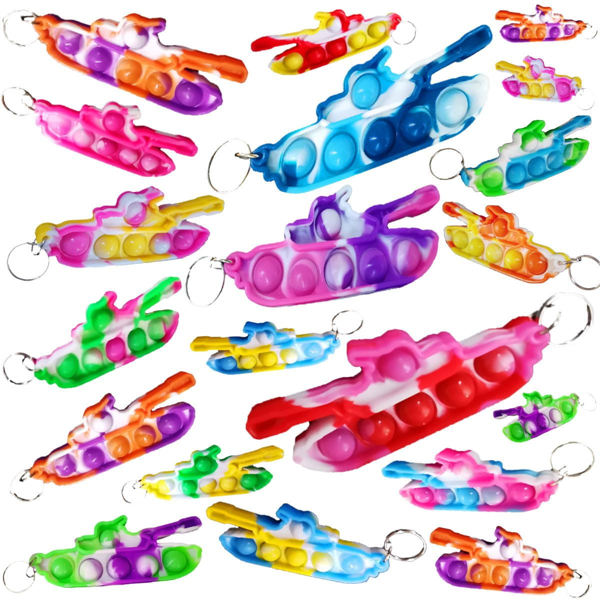Roaqua 20 Packs Mini Backpack Pop Fidget Bubble Toys, Bulk Army Tank ...
