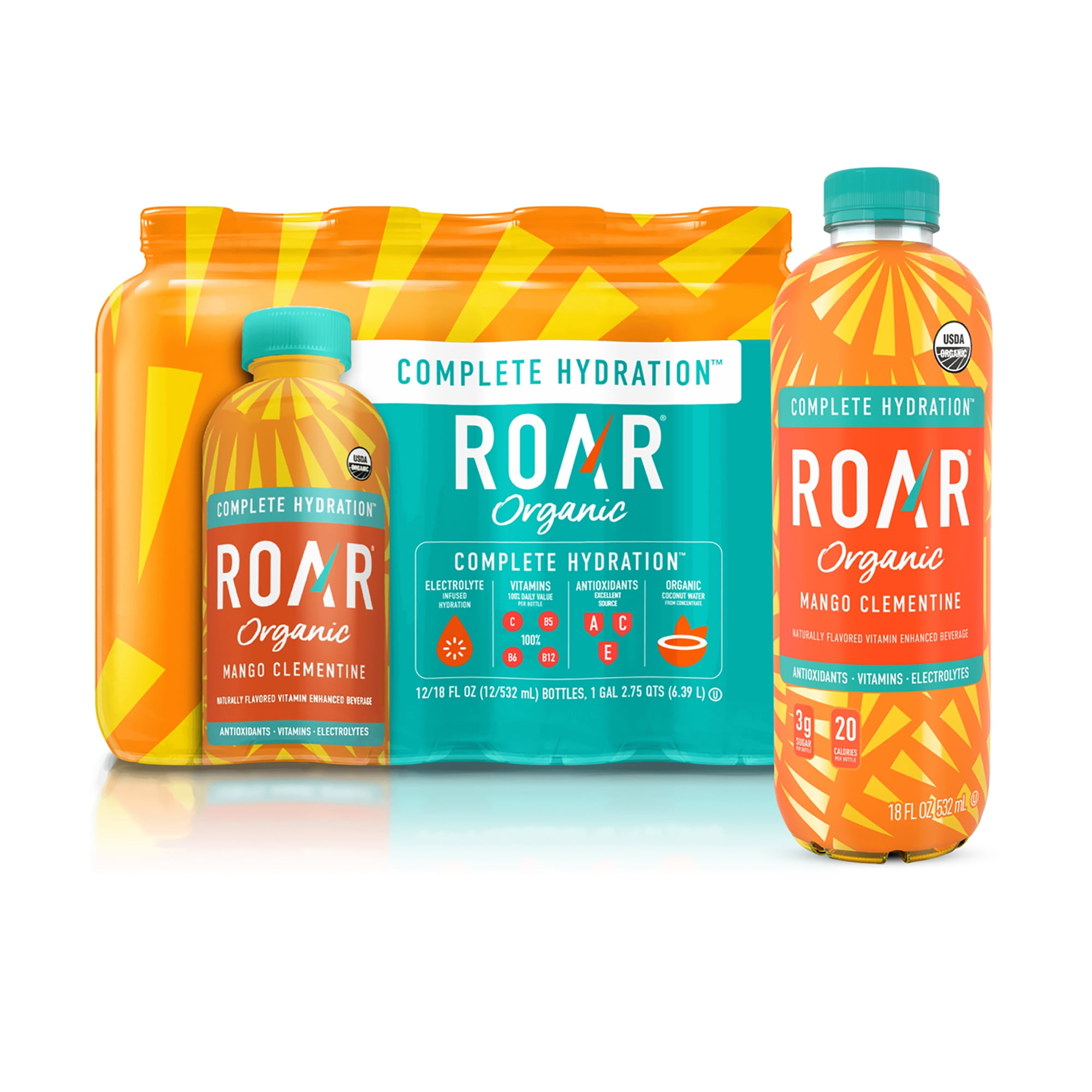 Roar Complete Hydration Organic - Mango Clementine - 12 x 18 oz ...