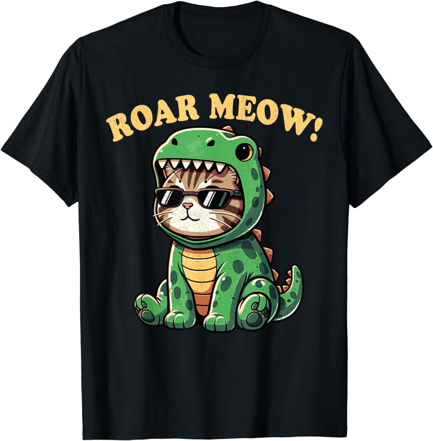 Roar Meow! Funny Cat Shirts For Kids - Cat Dinausor Trex T-Shirt ...