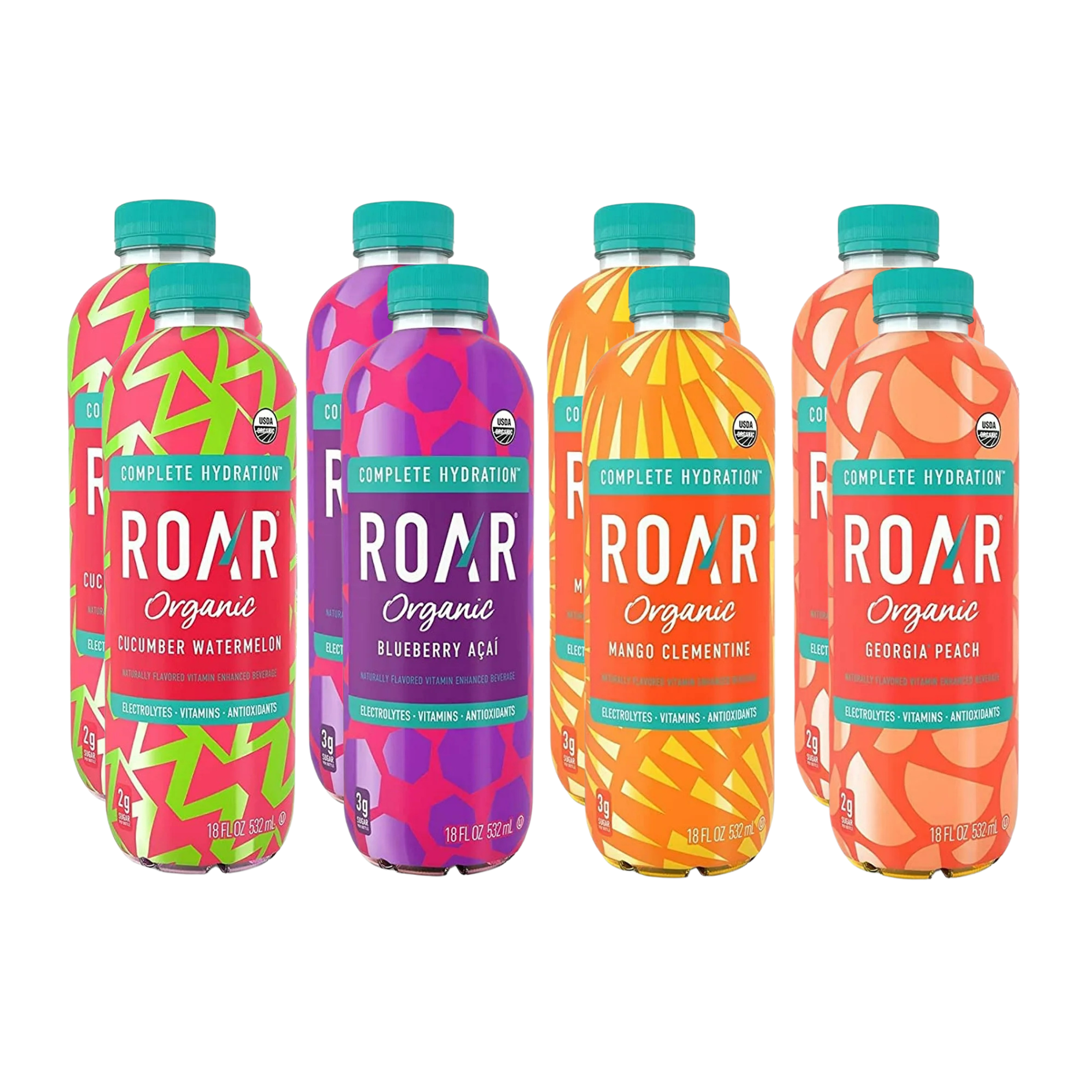 Roar Organic Electrolyte Infusions - 4-Flavor Variety Pack - with ...
