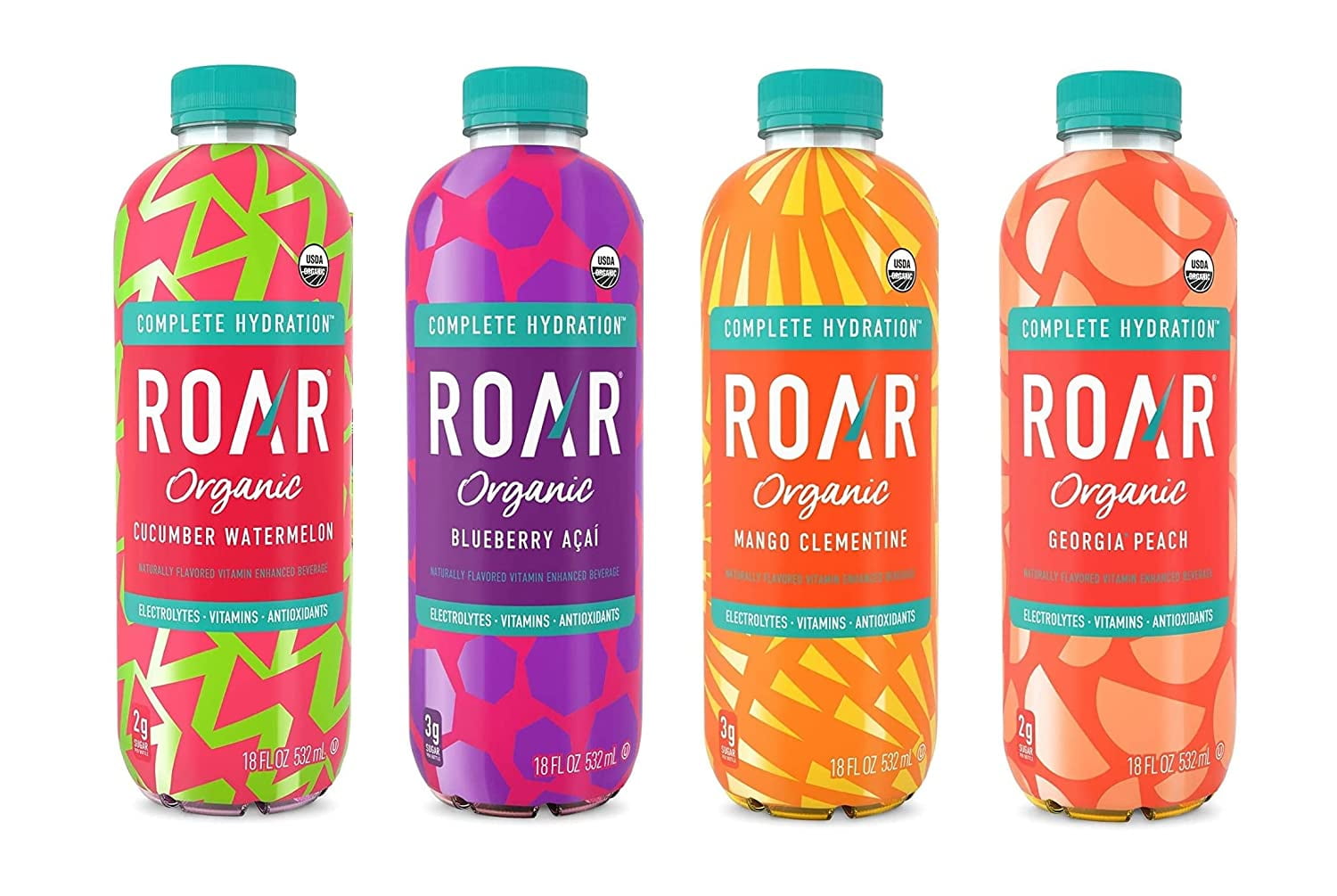Roar Organic Electrolyte Infusions - 4-Flavor Variety Pack - with ...