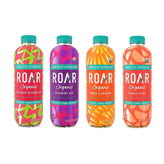 Roar Organic Electrolyte Infusions - 4-Flavor Variety Pack - with ...