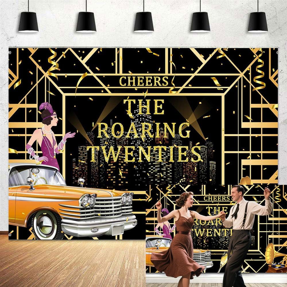 Roaring 20s Backdrop Luxury 1920s Theme Studio Photography Background Black Gold Vintage 1920s ...
