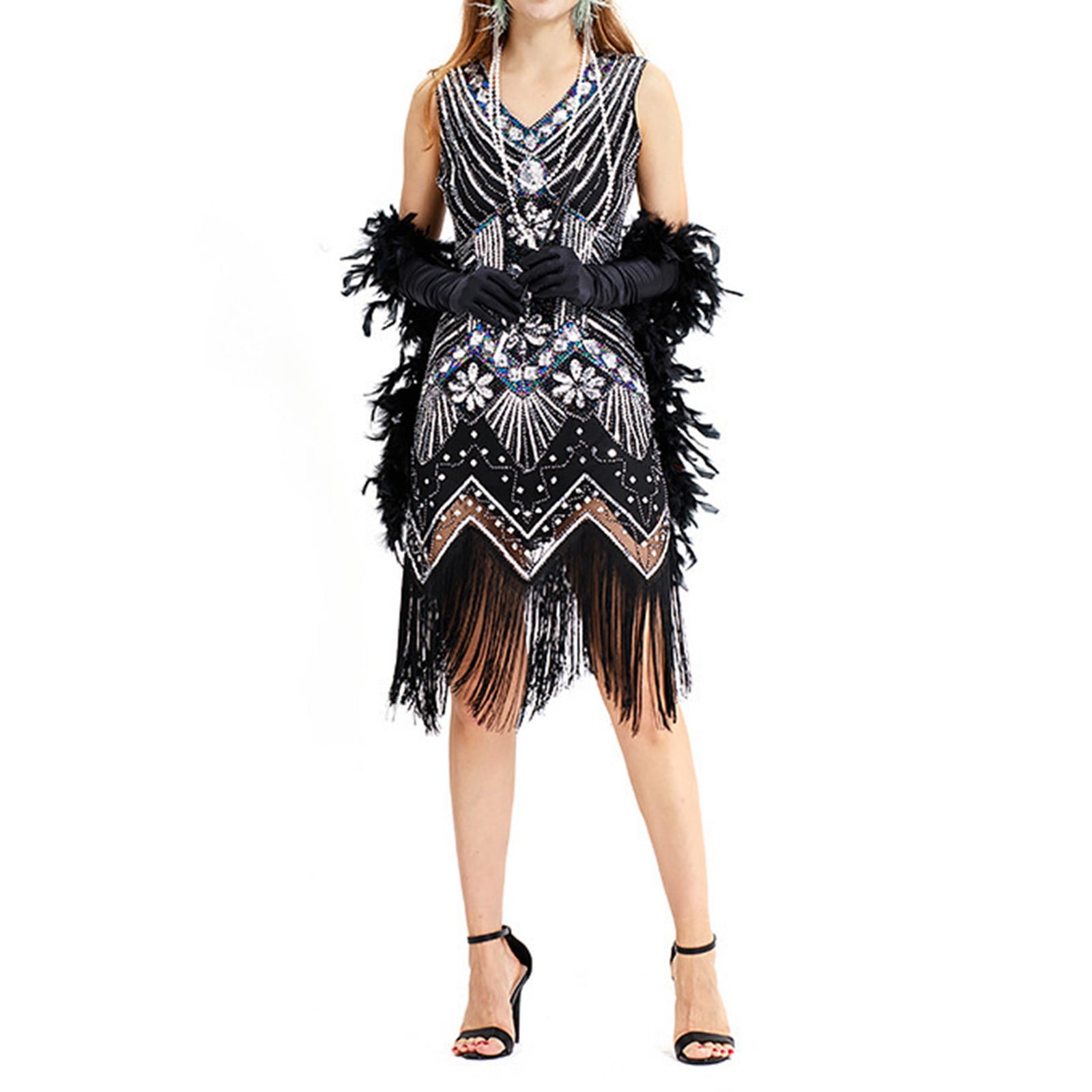 Roaring 20s Dresses for Women 1920s Flapper Dress Plus Size Beaded ...