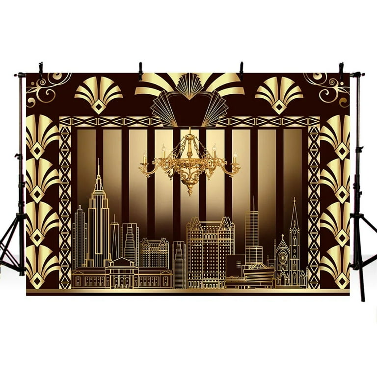 Roaring Twenties Background 1920s Photography Backdrop Black And Gold