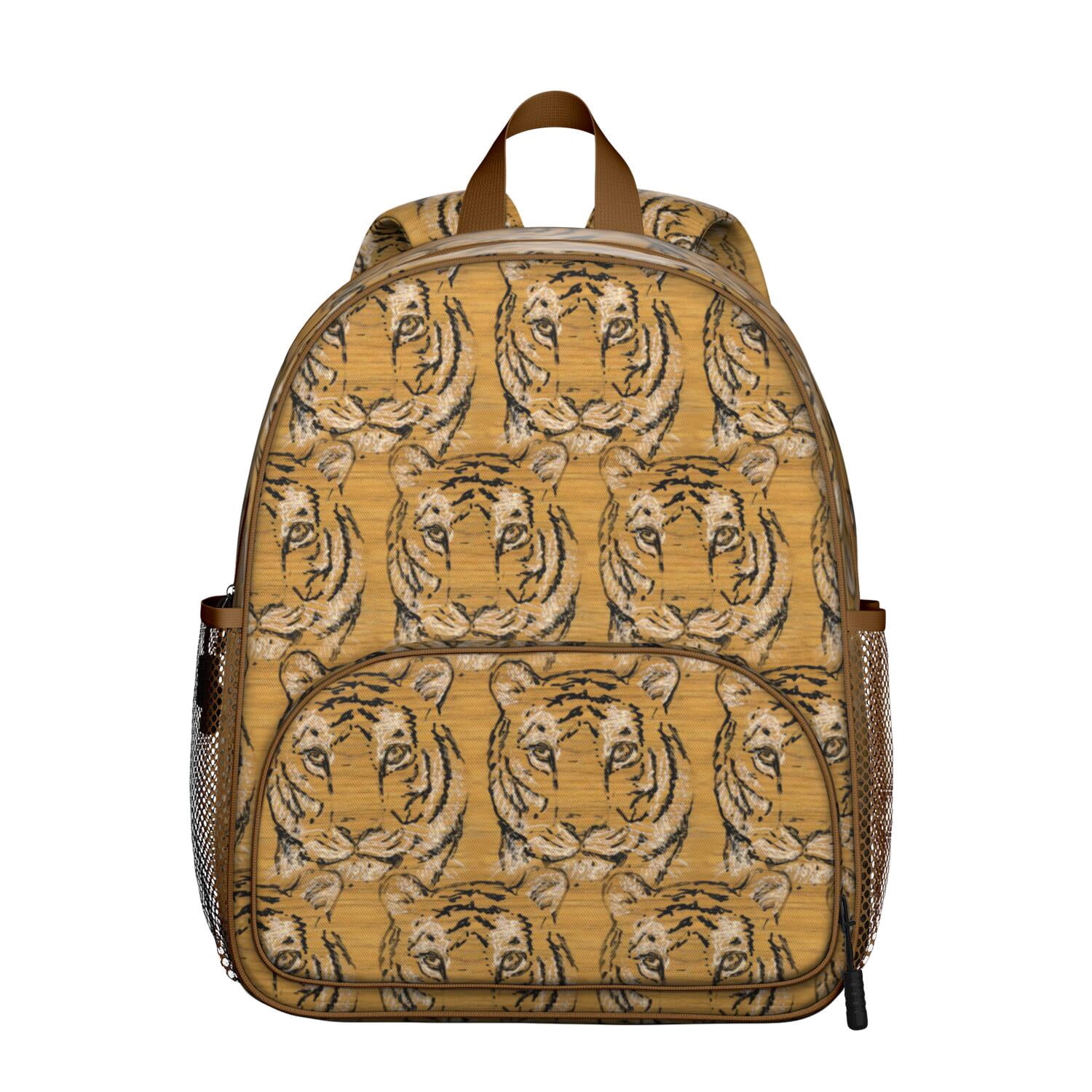 Roaring Bengal Tiger Student Backpack – Cartoon Jungle Cat Print with ...