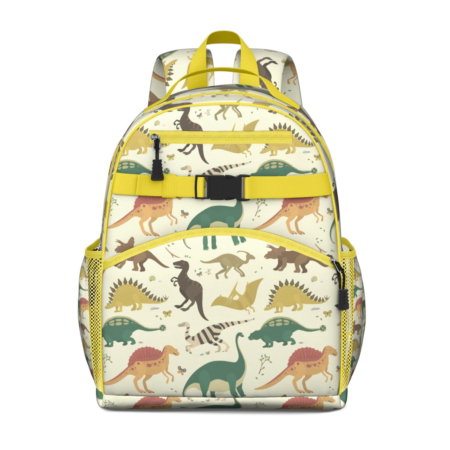 Roaring Dinosaur Backpack with Hand-Drawn Dino Print and Bright ...