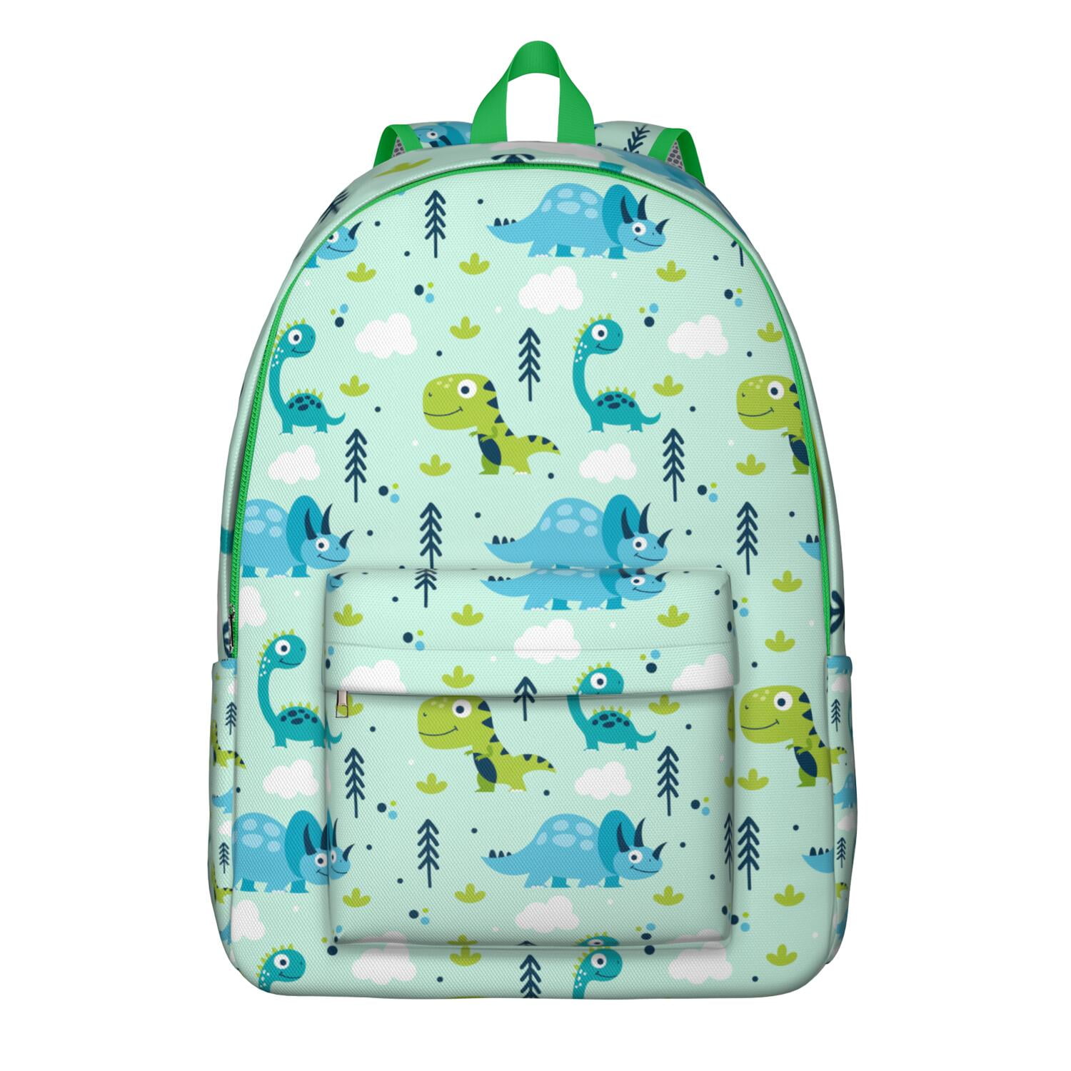 Roaring Dinosaur in Nature Backpack – Watercolor Abstract Dino Print ...