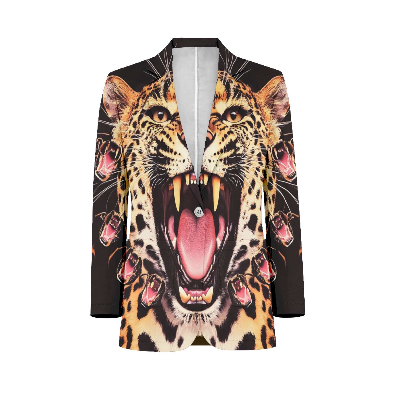 Roaring Leopard Snakes Surround Face Mens Suits Shawl Collar Slim Fit ...