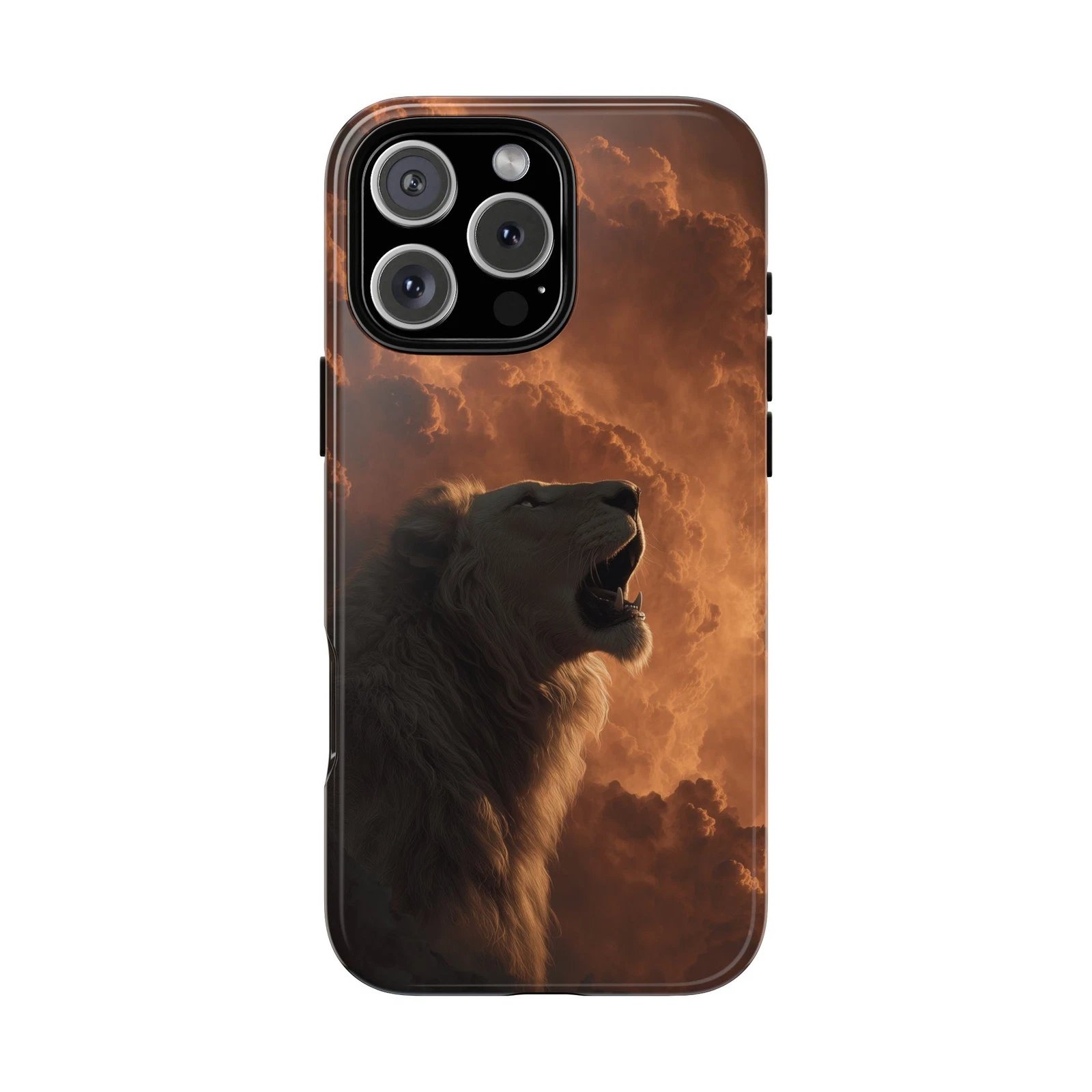 Roaring Lion in a Fiery Sky with Clouds Phone Case for 17 16 15 14 13 ...
