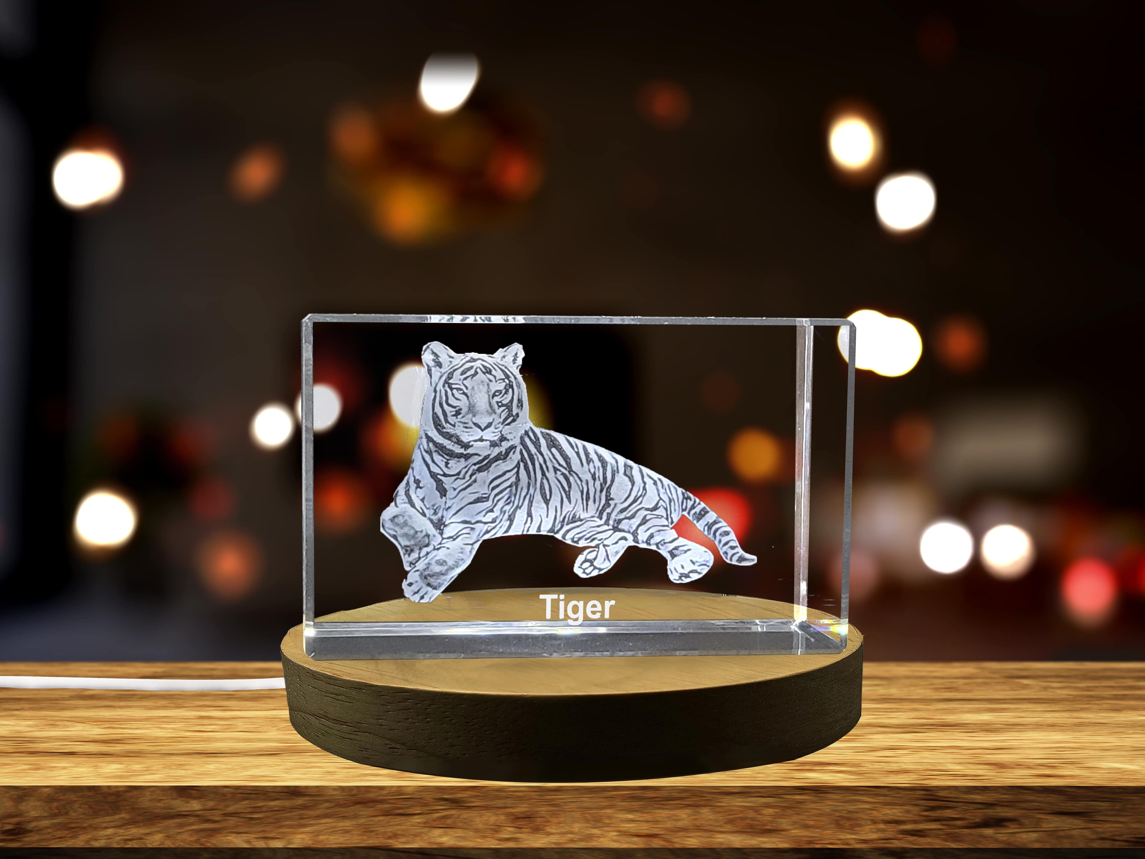 Roaring Majesty | Tiger Design | 3D Engraved Crystal Keepsake - Walmart.com