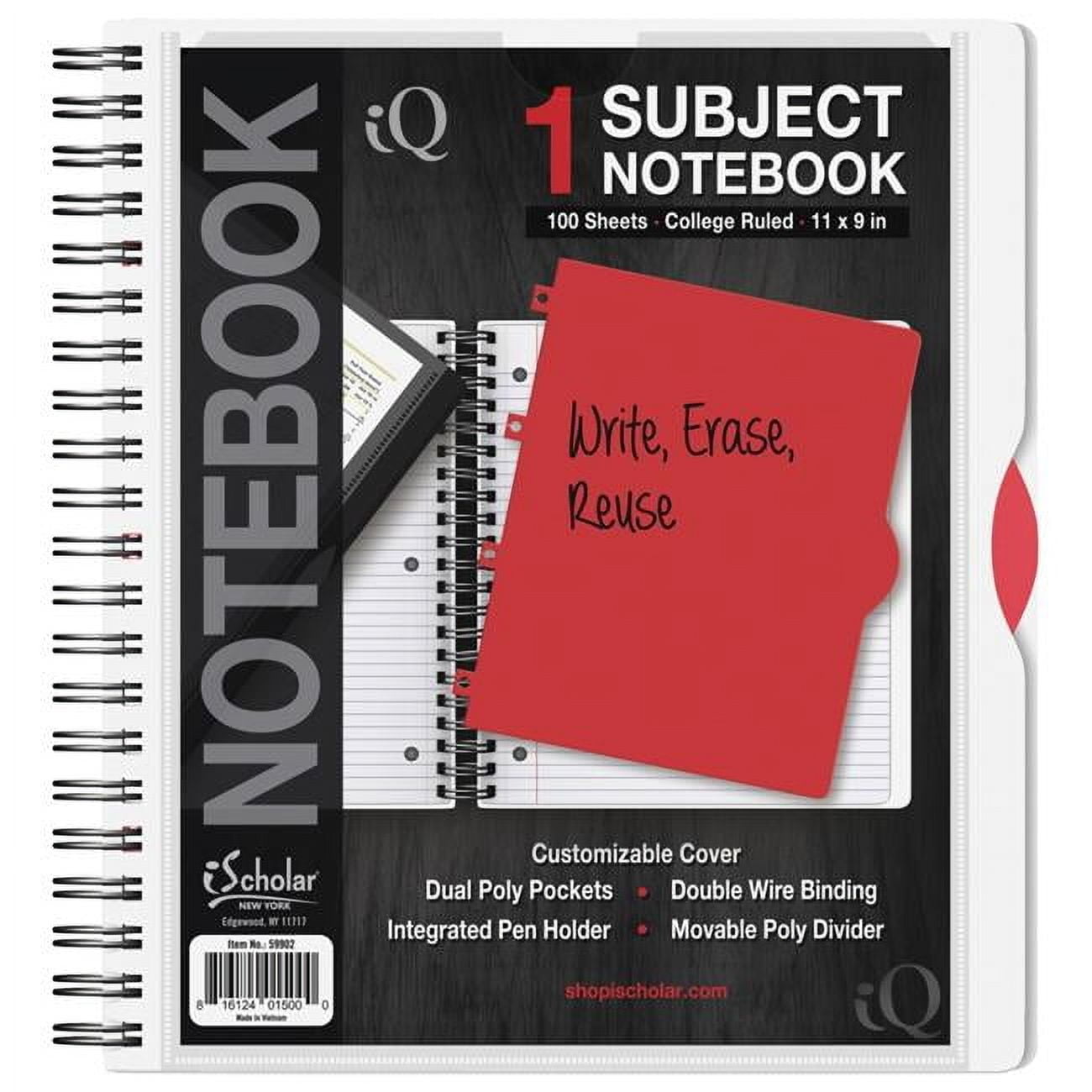 Roaring Spring 2005795 Ischolar IQ Wirebound 1 Subject College Ruled ...