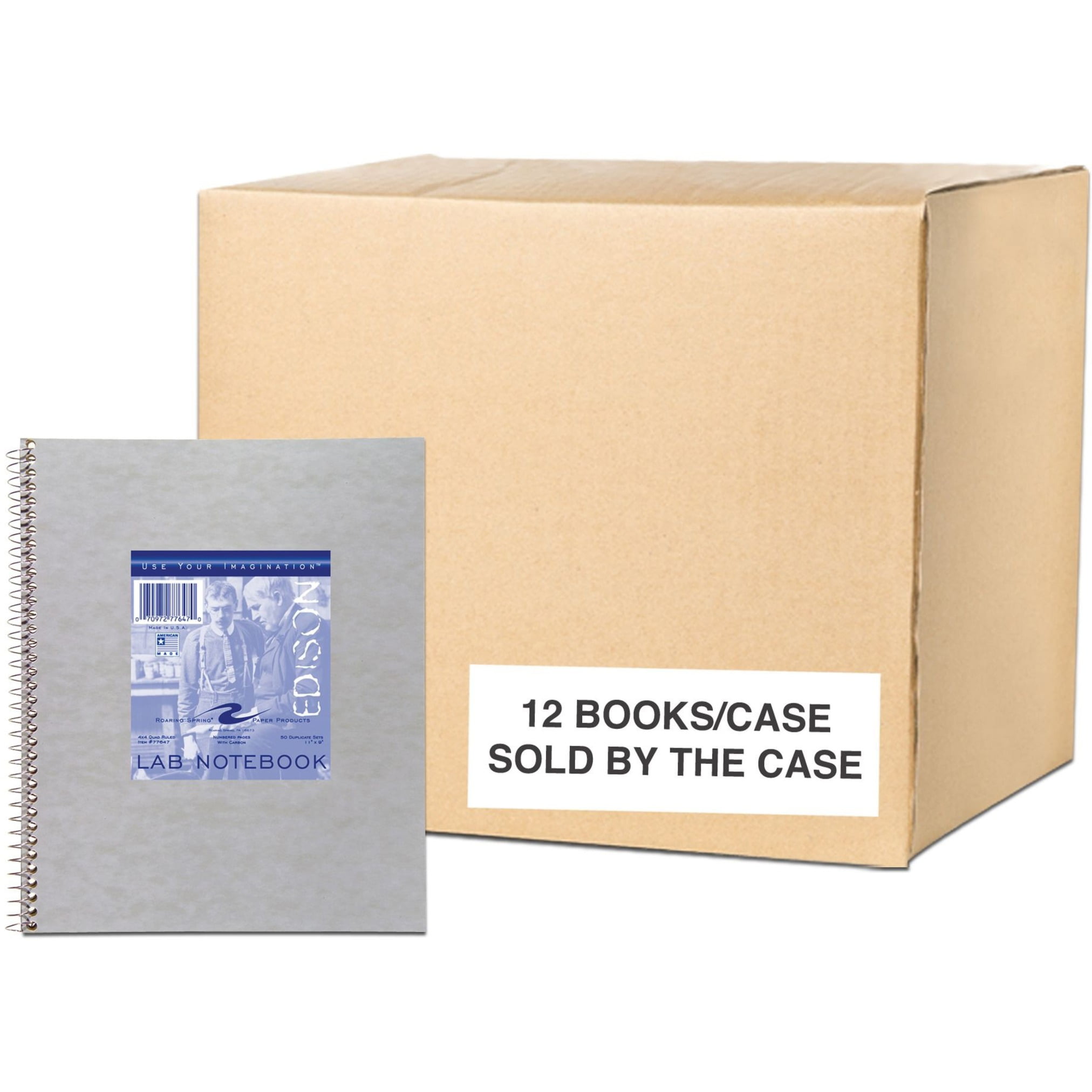 Roaring Spring 4x4 Graph Ruled Spiral Lab Notebook with Numbered Carbon ...