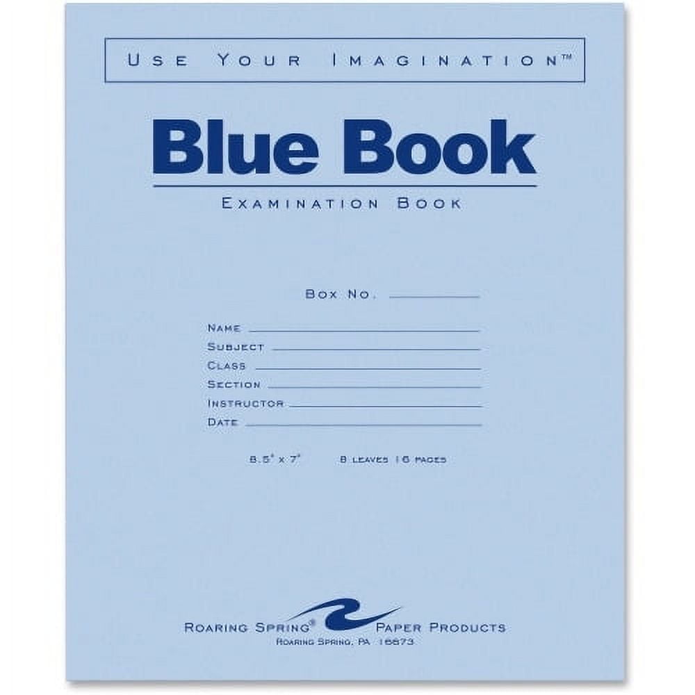 Roaring Spring Blue Book 8-sheet Exam Booklet 8 Sheets - Stapled ...