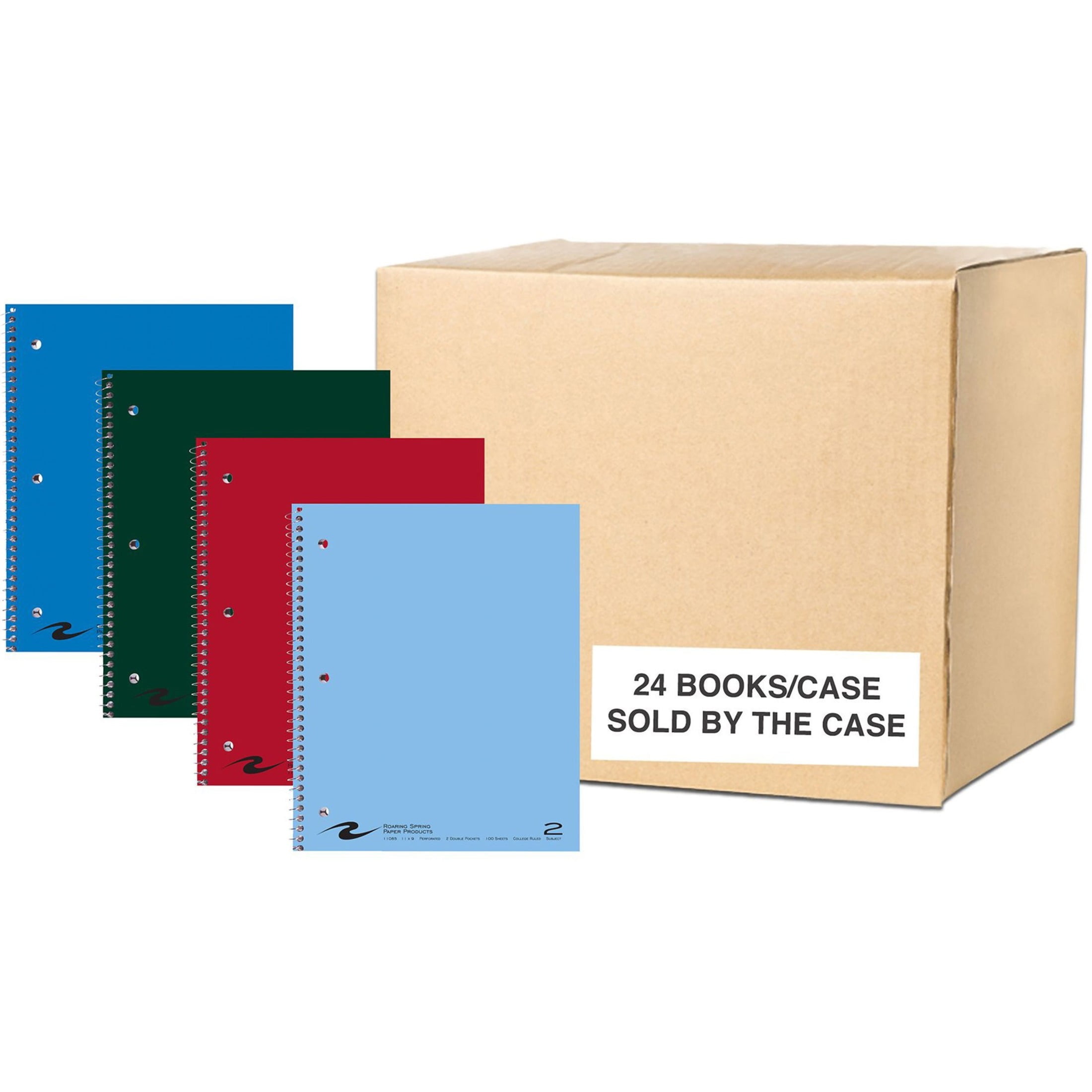 Roaring Spring College Ruled 2 Subject Spiral Notebook, Double Pockets ...