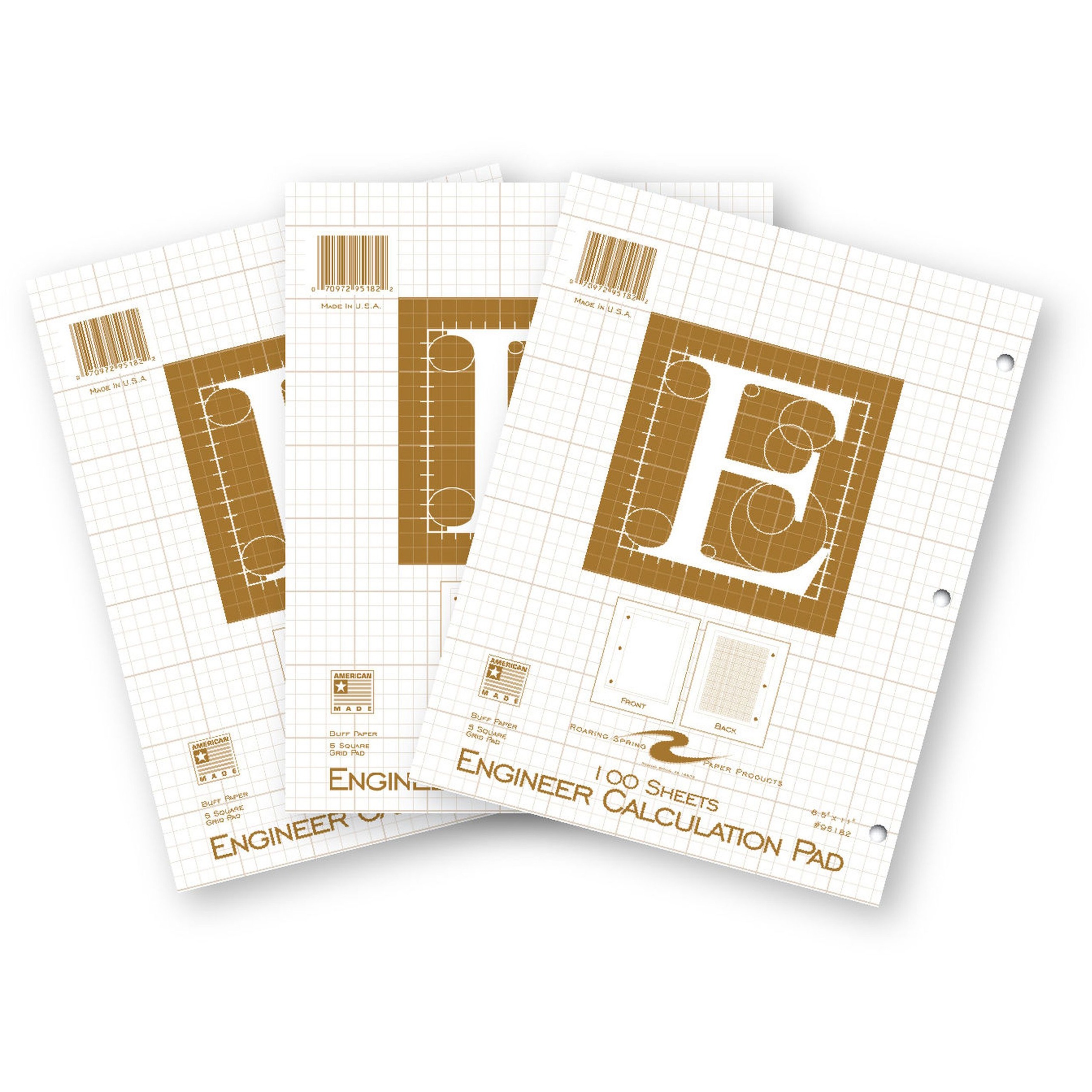 Roaring Spring Engineer Pad 8.5"x11" Buff 3pk - Walmart.com