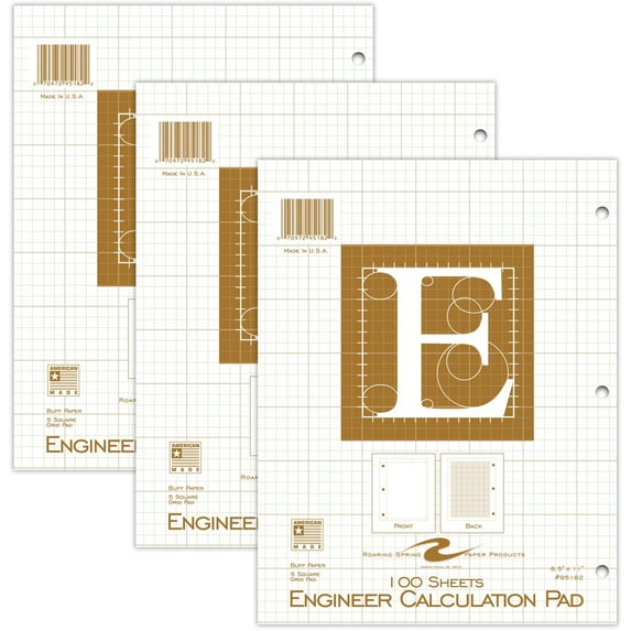 Roaring Spring Engineer Pad 8.5"x11" Buff 3pk - Walmart.com
