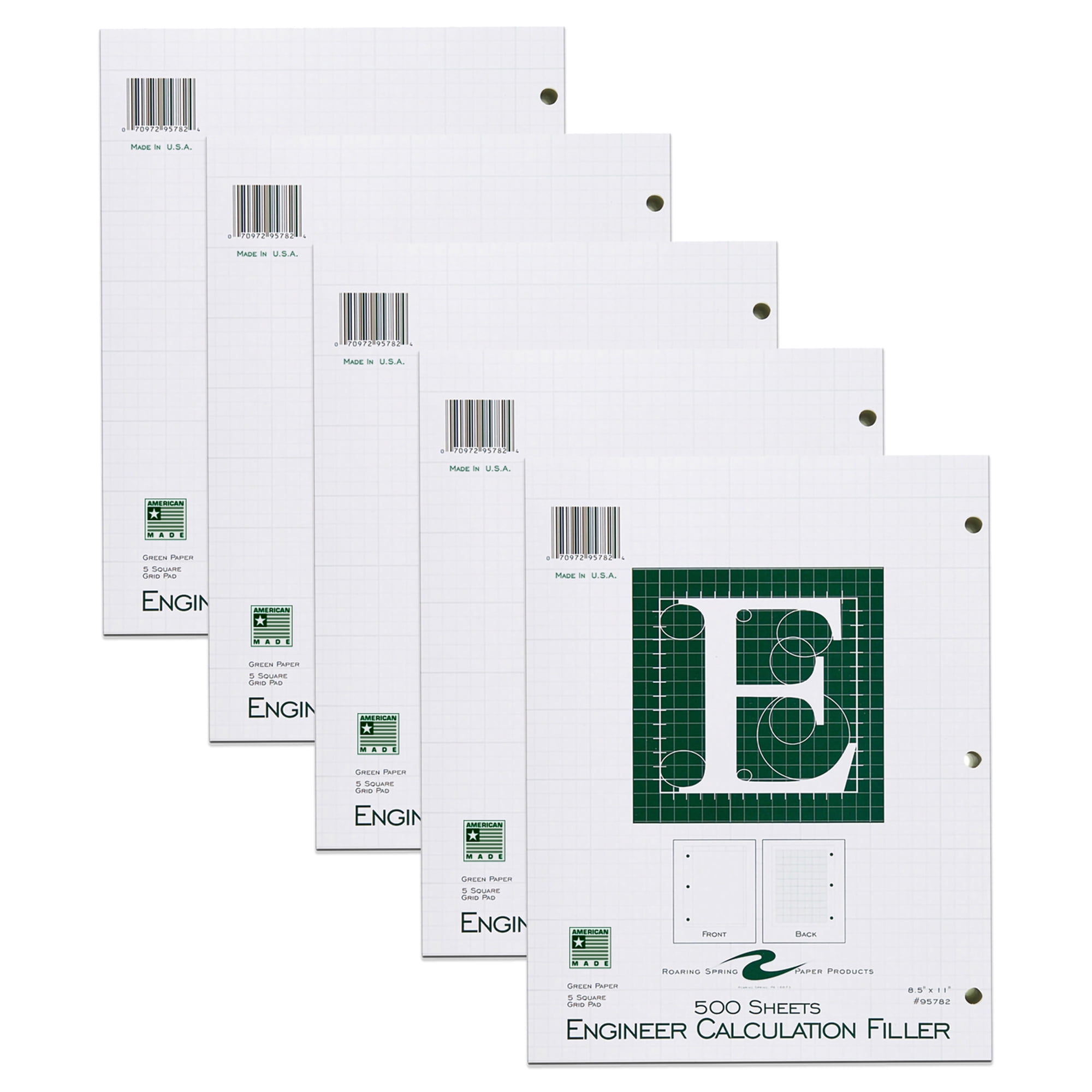 Roaring Spring Engineering Loose Leaf Filler Paper, 8.5"x11", 500 ...
