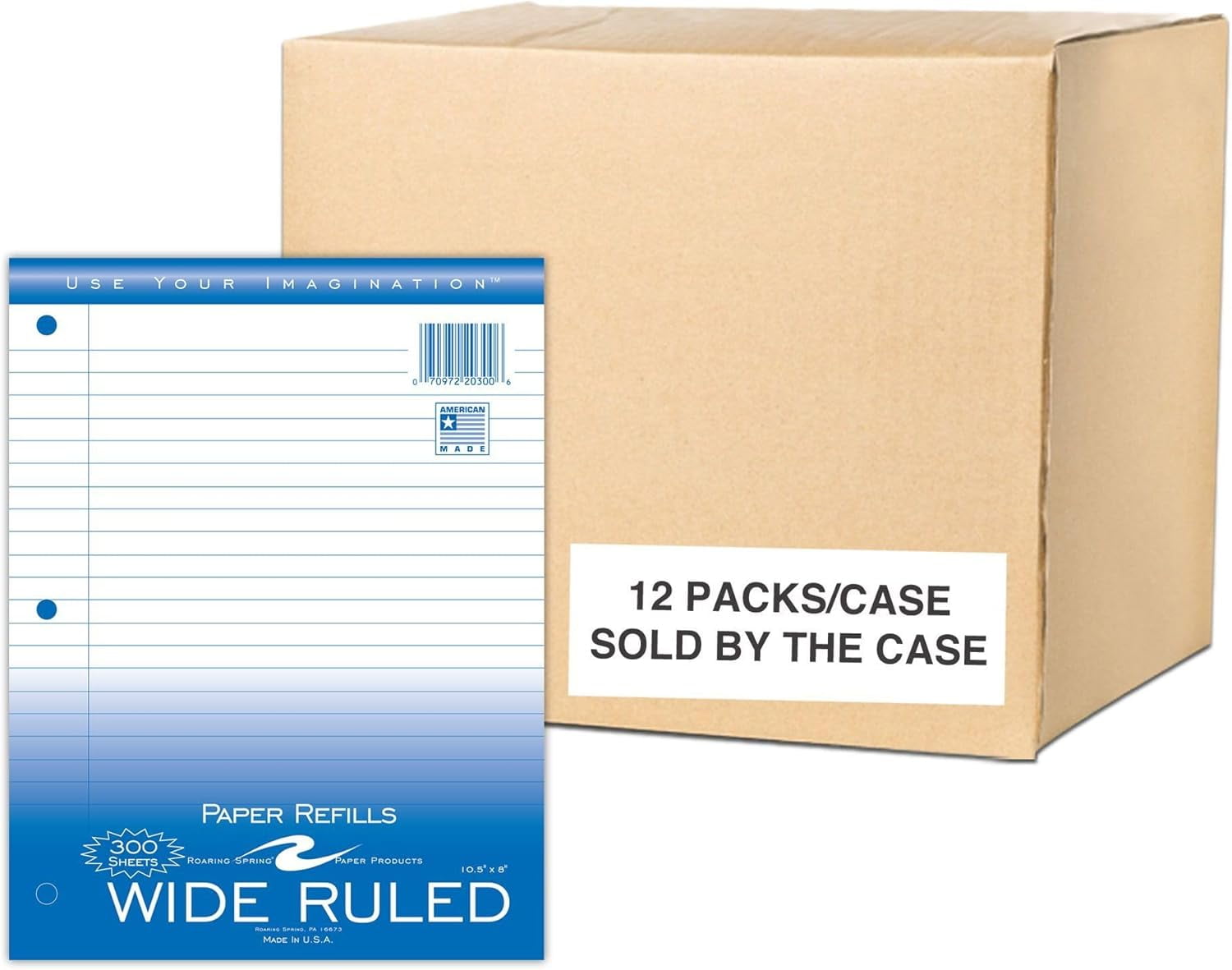 Roaring Spring Loose Leaf Paper, Case of 24 Packs, 300 Sheets Per Pack ...