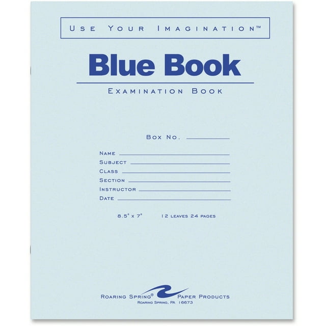 Roaring Spring, ROA77513EA, Wide-ruled Blue Examination Book, 1 Each ...